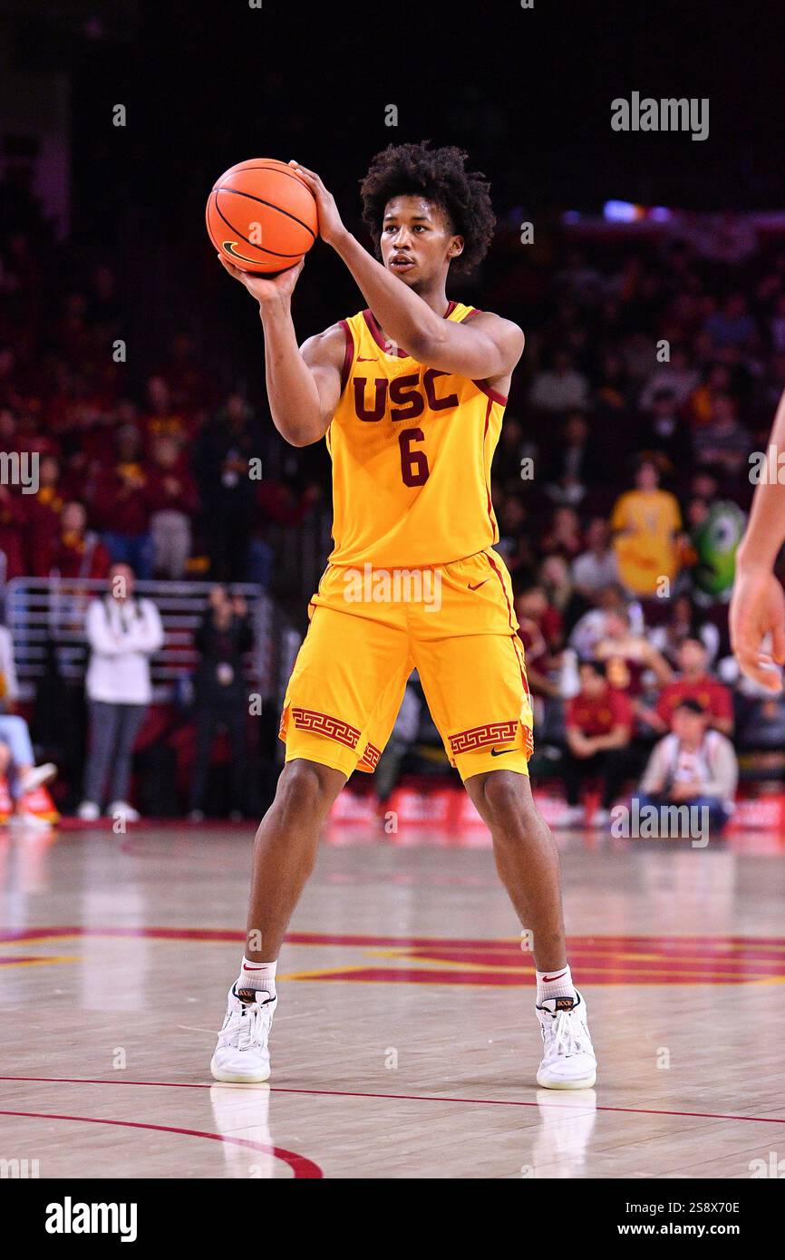 LOS ANGELES, CA - JANUARY 18: USC Trojans guard Wesley Yates III (6 ...