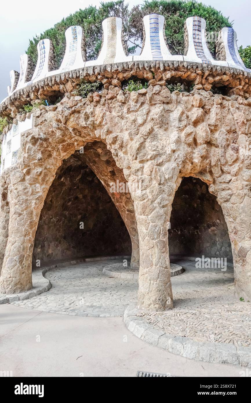 Park Güell in Barcelona, architected by Antoni Gaudí, is renowned for ...