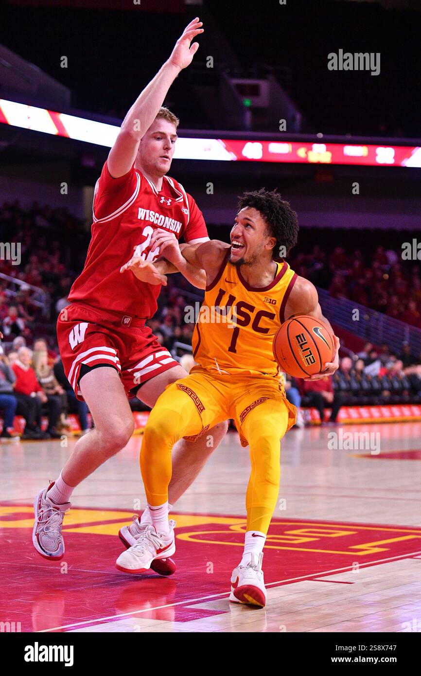 LOS ANGELES, CA - JANUARY 18: USC Trojans guard Desmond Claude (1 ...