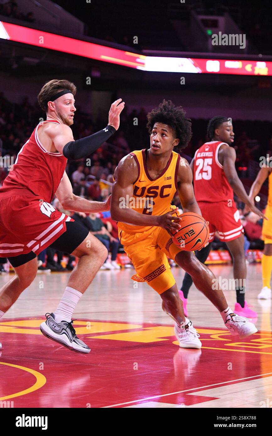 LOS ANGELES, CA - JANUARY 18: USC Trojans guard Wesley Yates III (6 ...