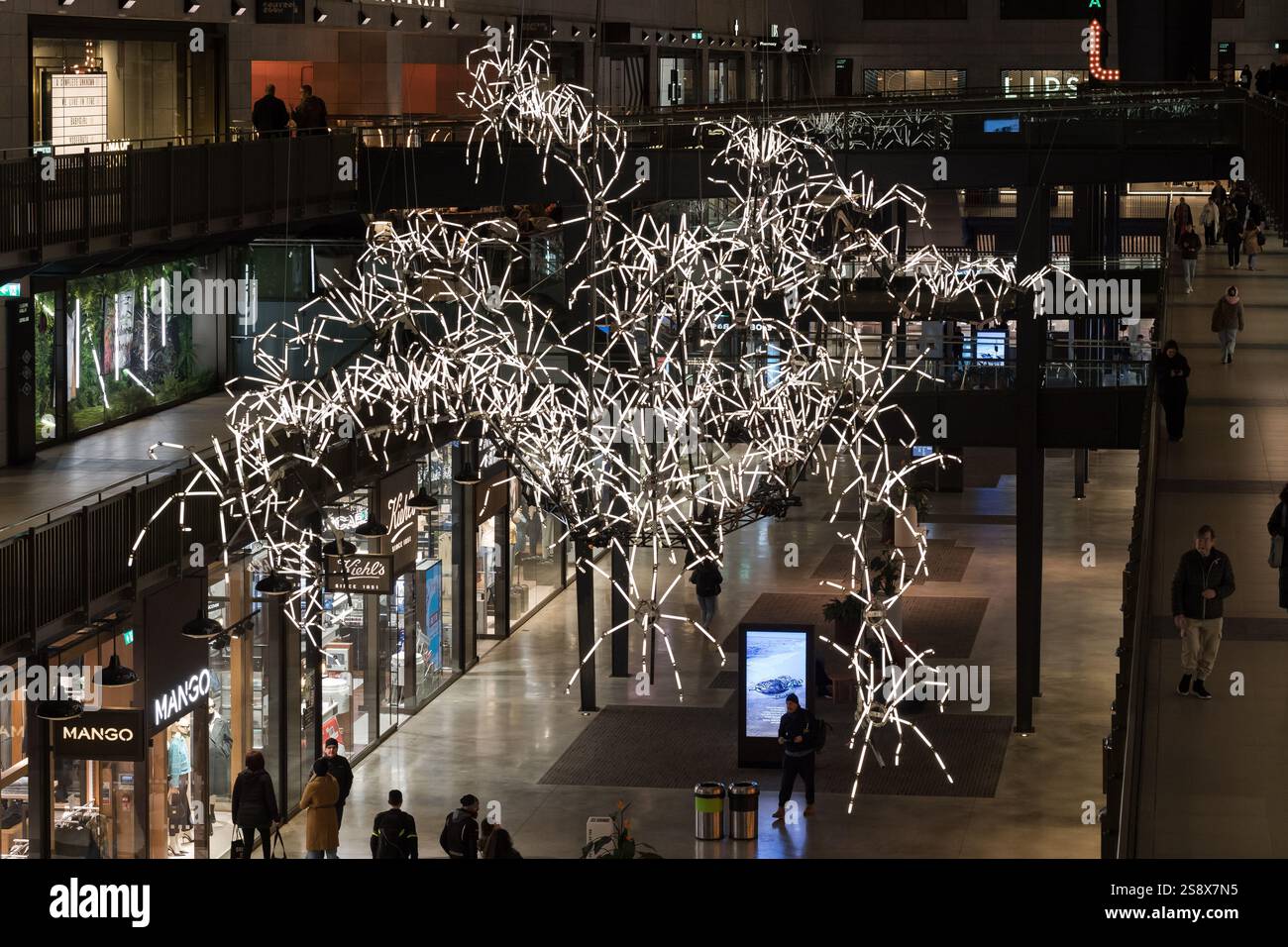 London, UK. 23rd January, 2025. 'Spider' illumination consisting of 80 ...