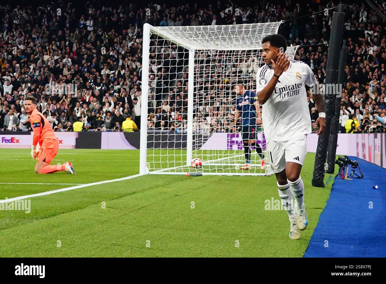 Rodrygo Goes of Real Madrid celebrates after scoring the 1-0 (Photo by ...