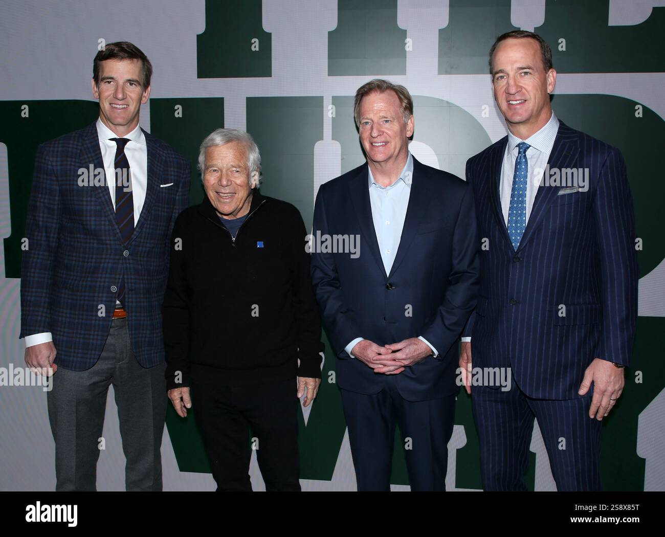 New York City, USA. 23rd Jan, 2025. Eli Manning, Robert Kraft, Roger ...