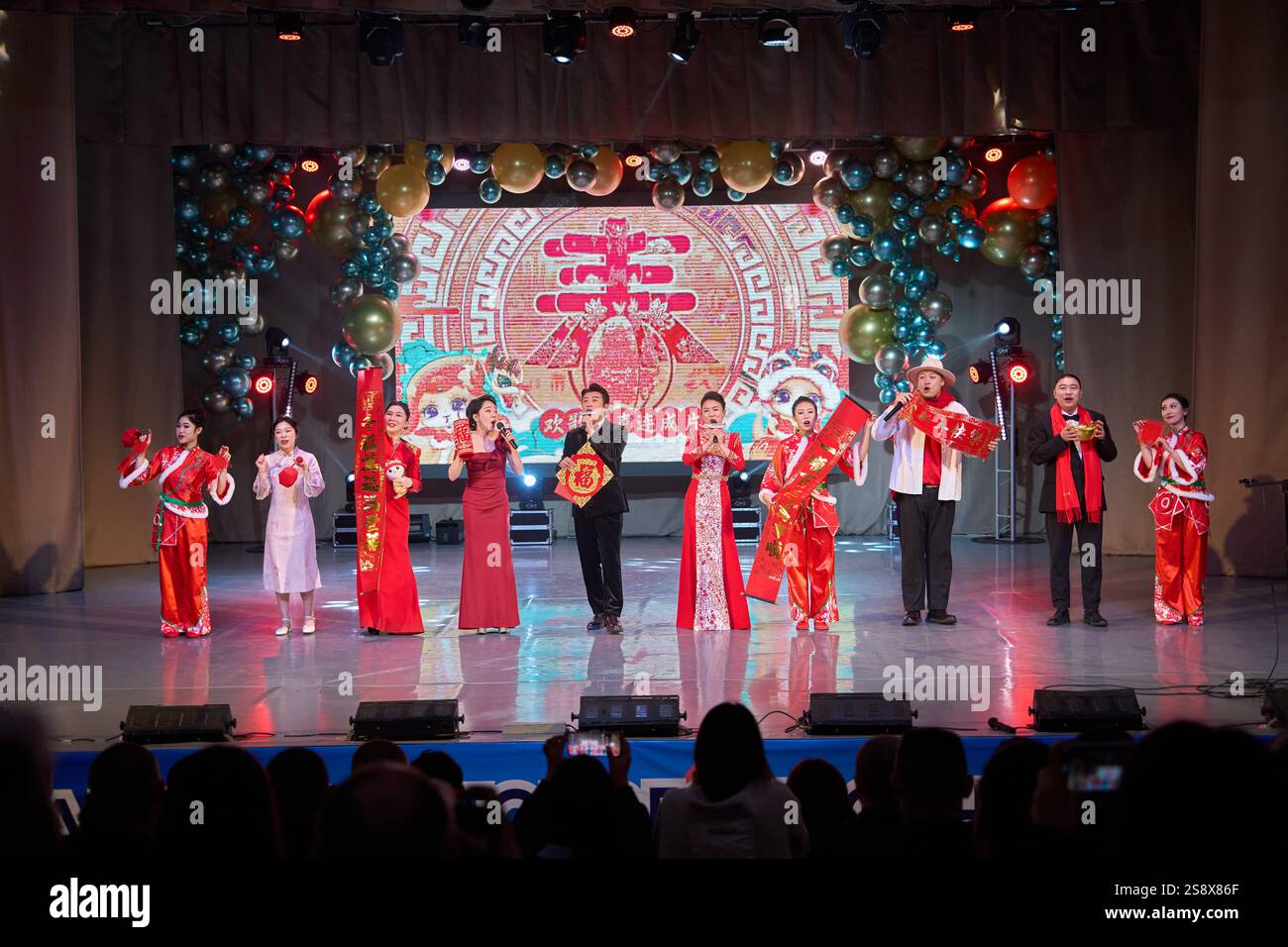 Vladivostok, Russia. 23rd Jan, 2025. Performers sing a song at a ...