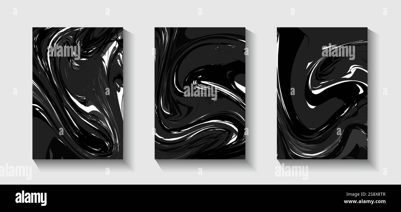 Liquid marble texture abstract black marble textures on a black ...