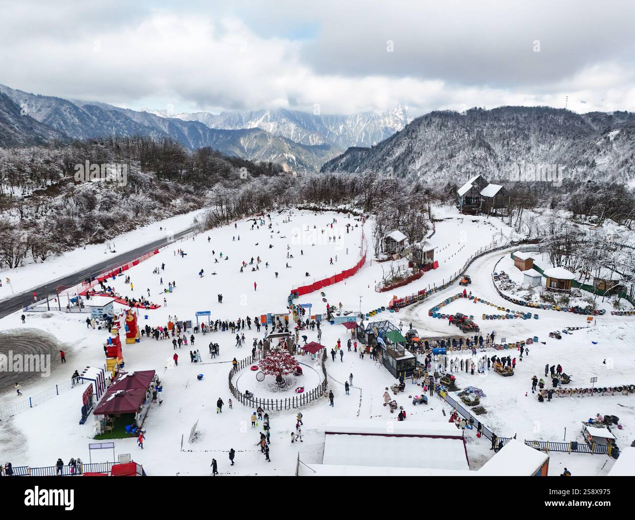 Chengdu. 11th Jan, 2025. An aerial drone photo taken on Jan. 11, 2025 ...