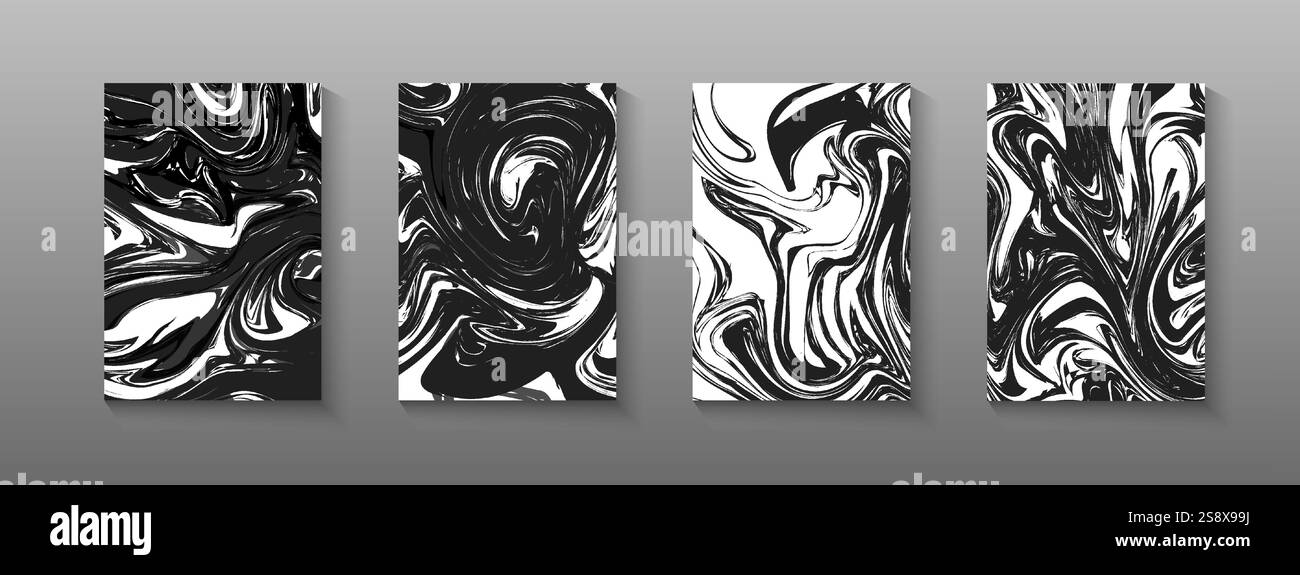 Liquid marble texture abstract black marble textures on a black ...