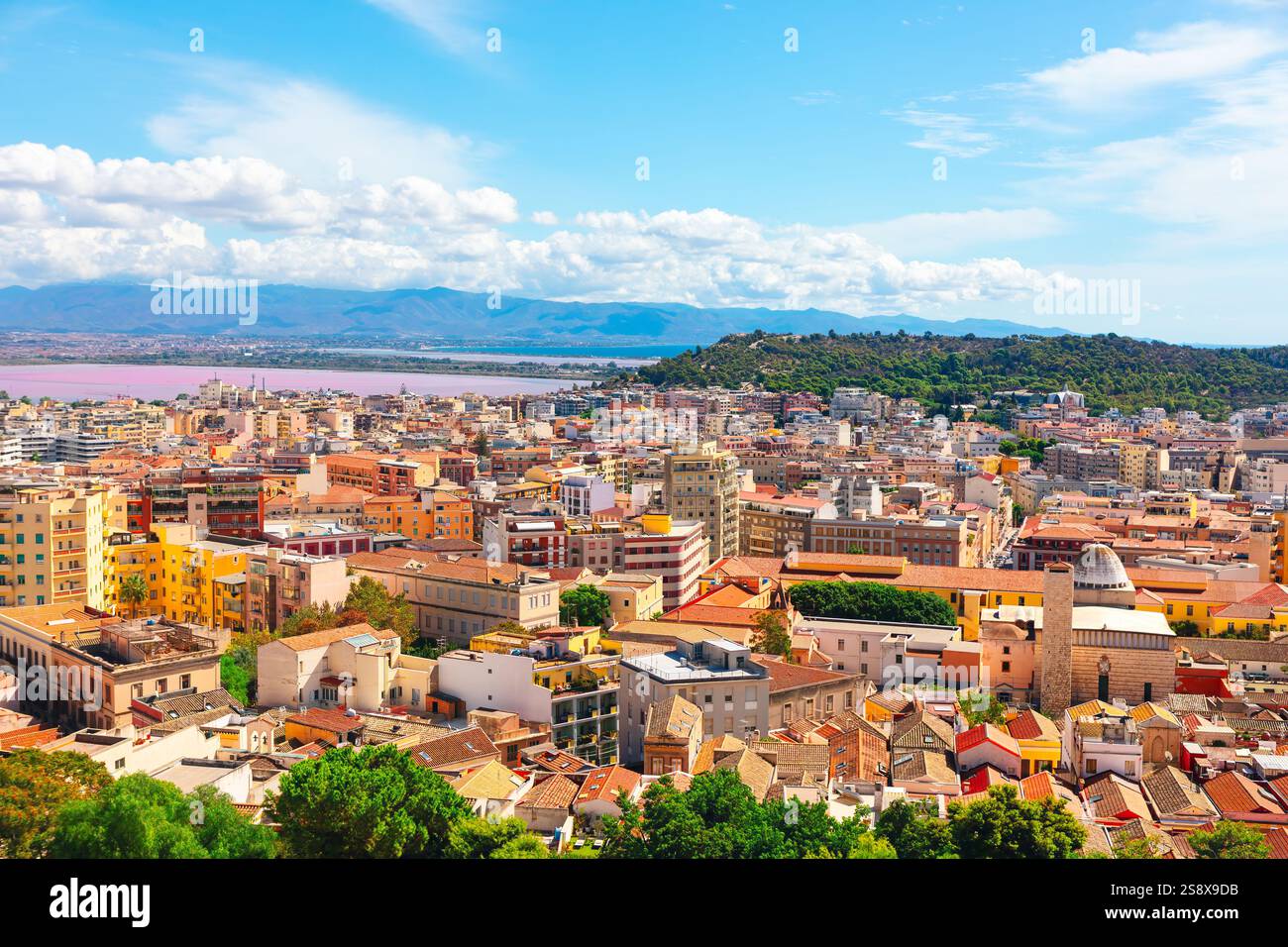 Panoramic view of Cagliari, Sardinia Italy in a beautiful summer day ...