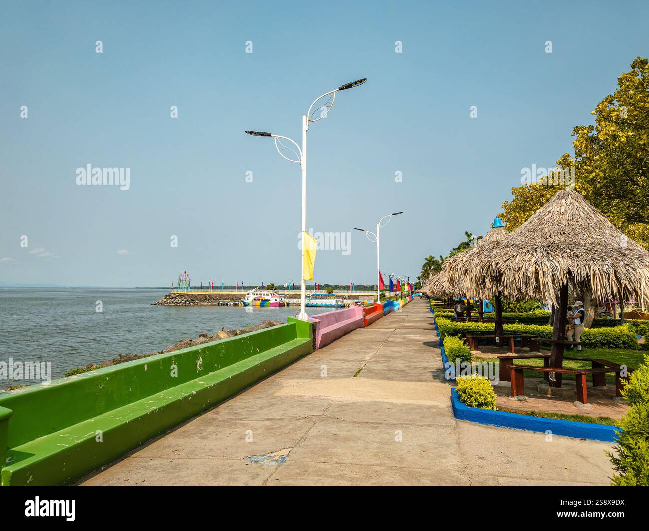 Salvador Allende Pier at Xolotlan Lake - Managua, Nicaragua Stock Photo ...