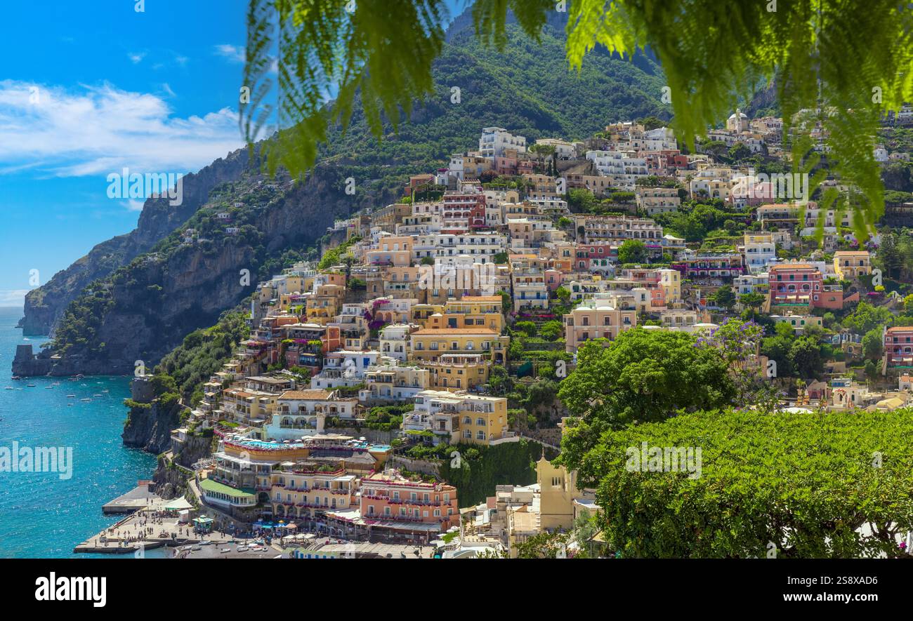Scenic views of Positano Italian colorful architecture and landscapes ...