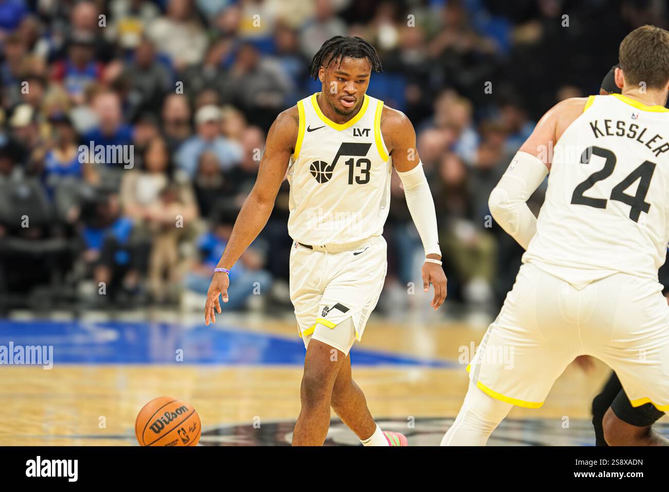 Orlando, Florida, USA, January 5, 2025, Utah Jazz guard Isaiah Collier ...