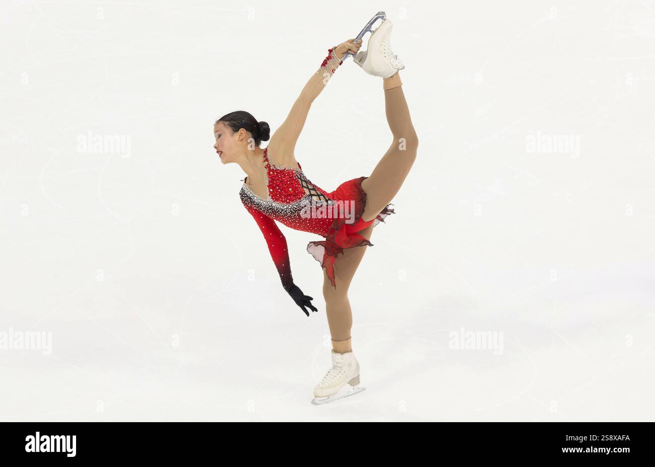 Sherry Zhang performs during the women's short program at the U.S ...