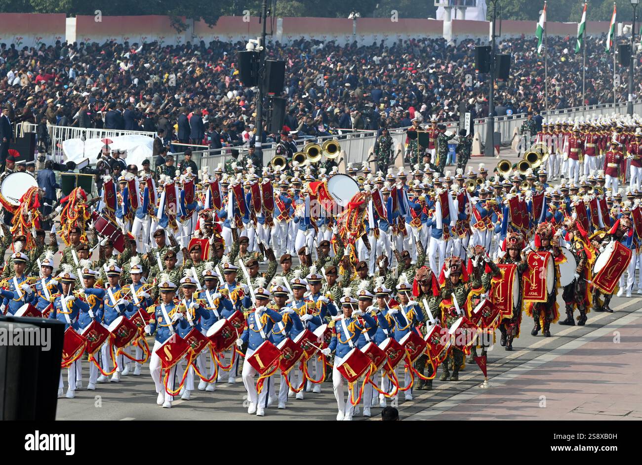 NEW DELHI, INDIA - JANUARY 23: Indonesia's band contingent during the ...
