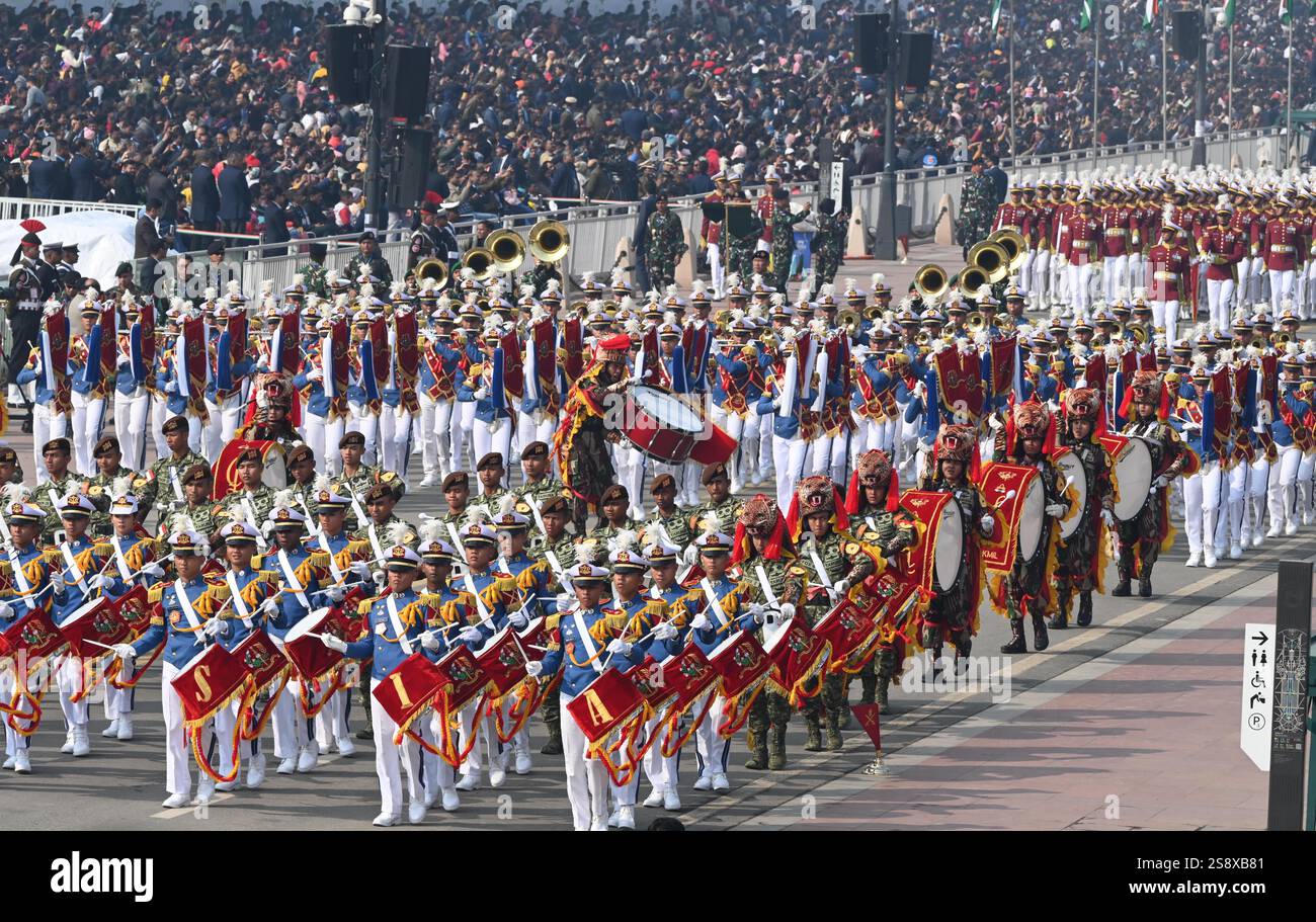 NEW DELHI, INDIA - JANUARY 23: Indonesia's band contingent during the ...