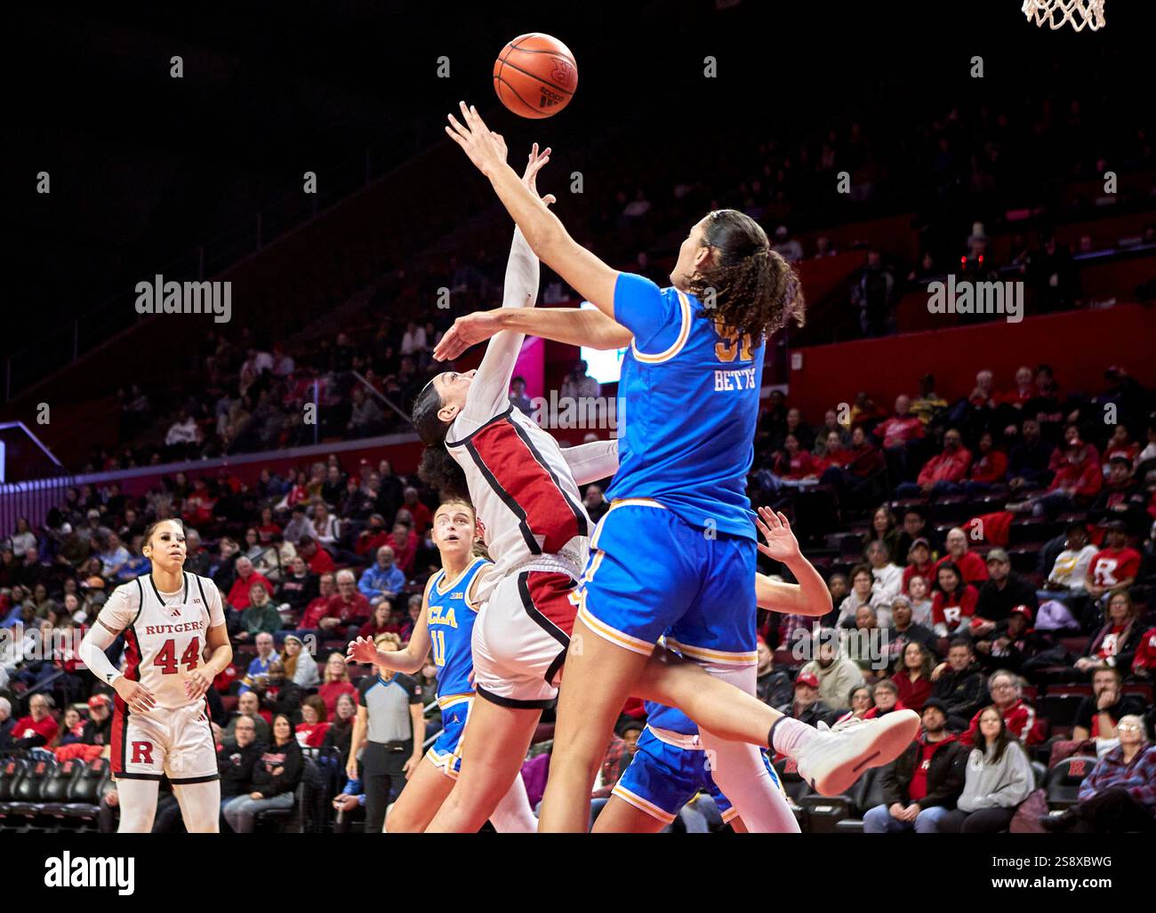 UCLA Bruins center Lauren Betts (51) blocks Rutgers Scarlet Knights ...