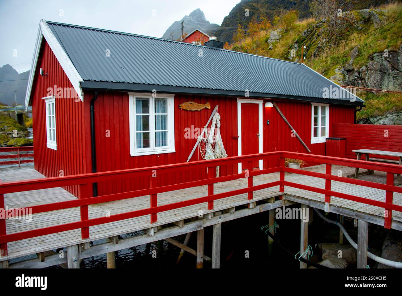 Traditional Rorbu House in Town of Å - Lofoten - Norway Stock Photo - Alamy