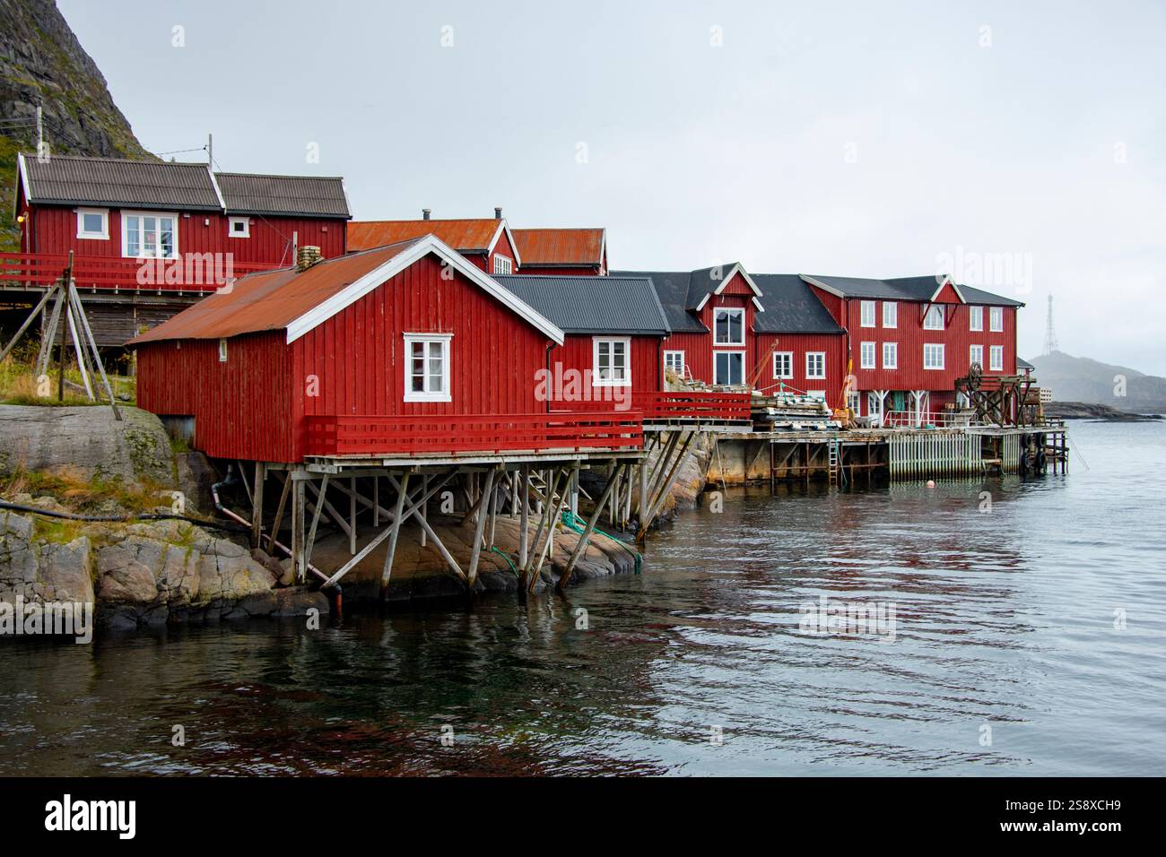 Traditional Rorbu House in Town of Å - Lofoten - Norway Stock Photo - Alamy