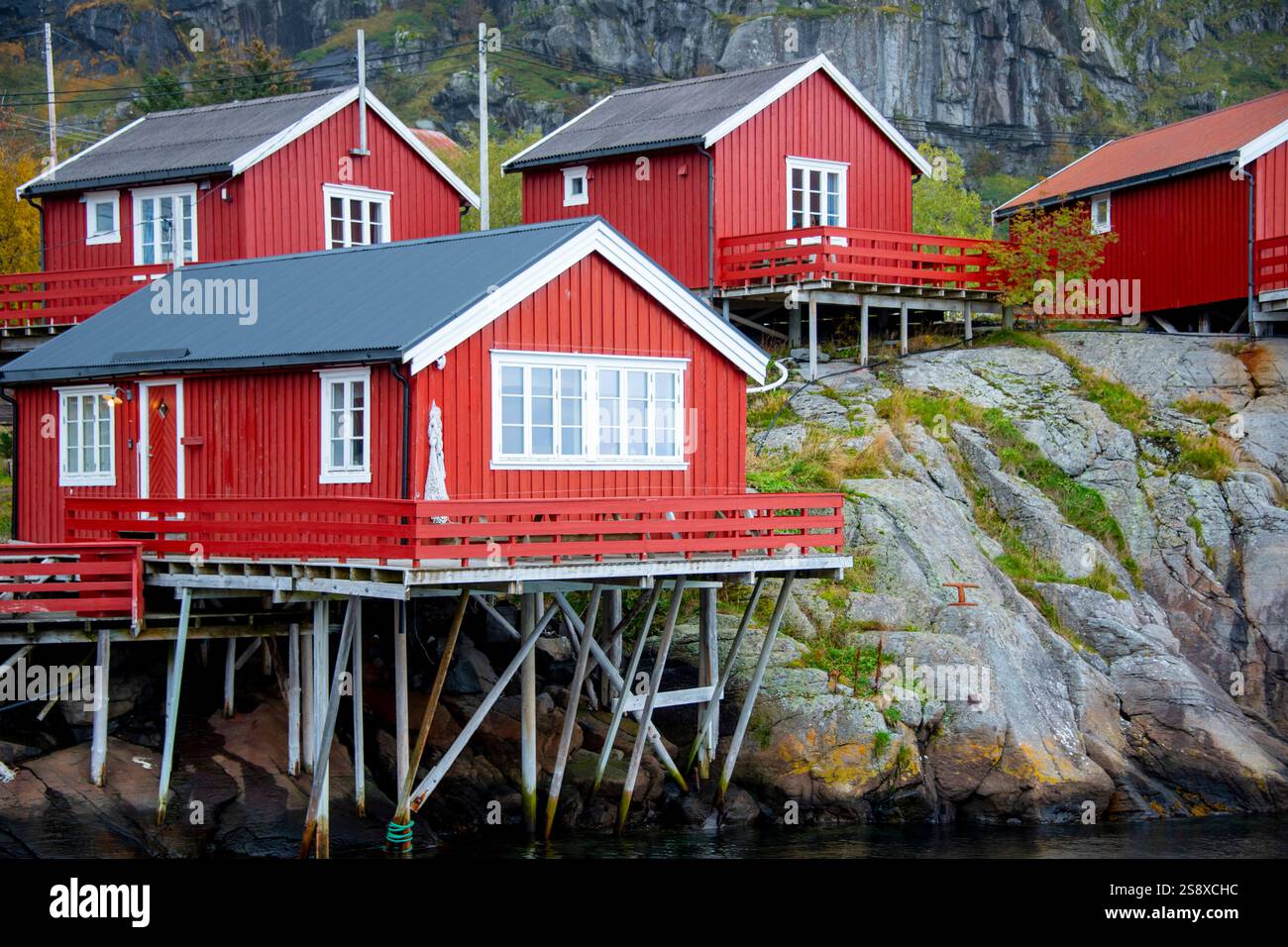 Traditional Rorbu House in Town of Å - Lofoten - Norway Stock Photo - Alamy