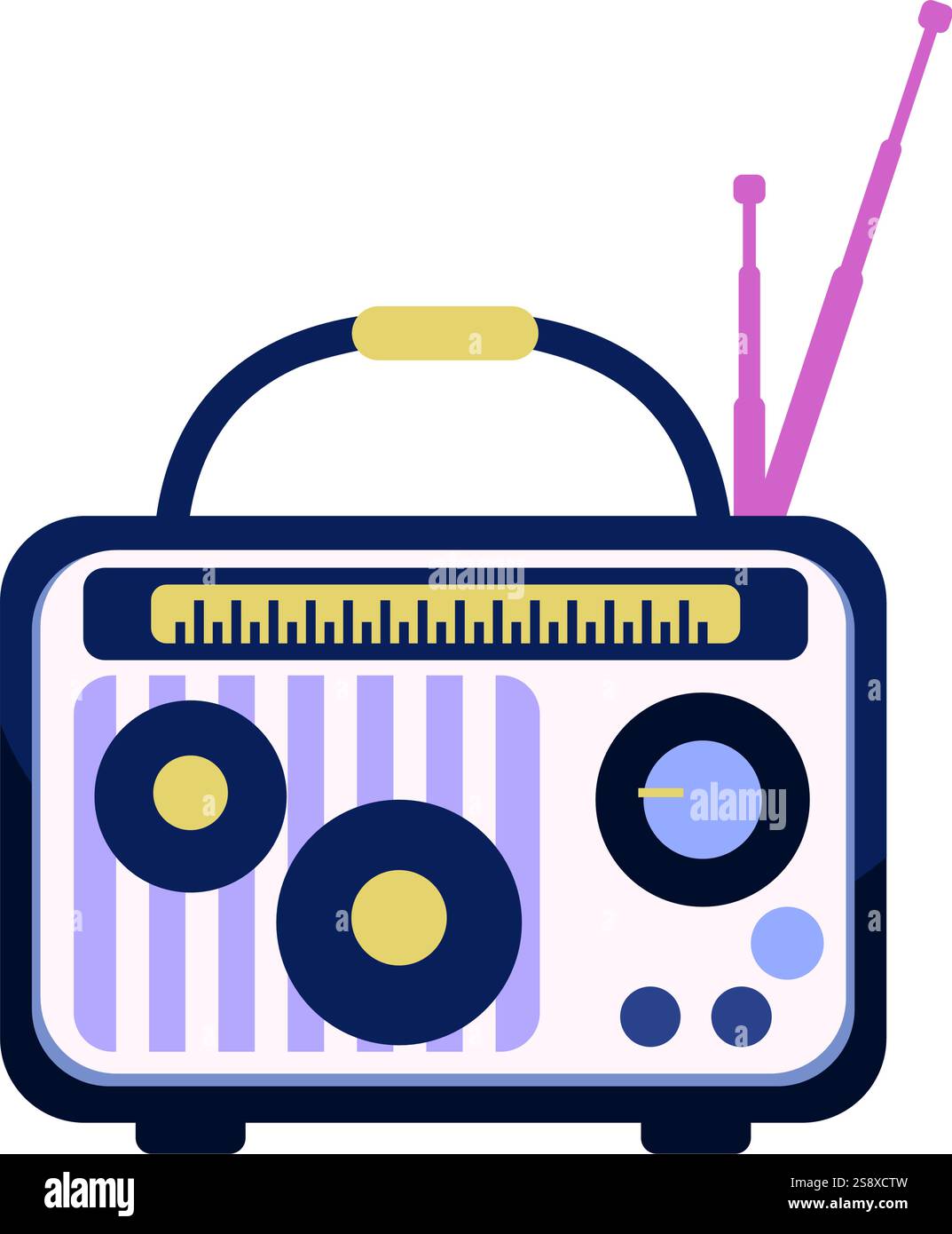 Retro radio with antennas Stock Vector Image & Art - Alamy