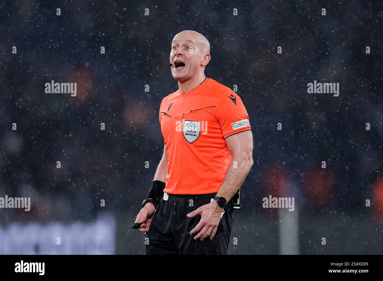 Paris, France. 22nd Jan, 2025. Referee Szymon Marciniak gestures during ...