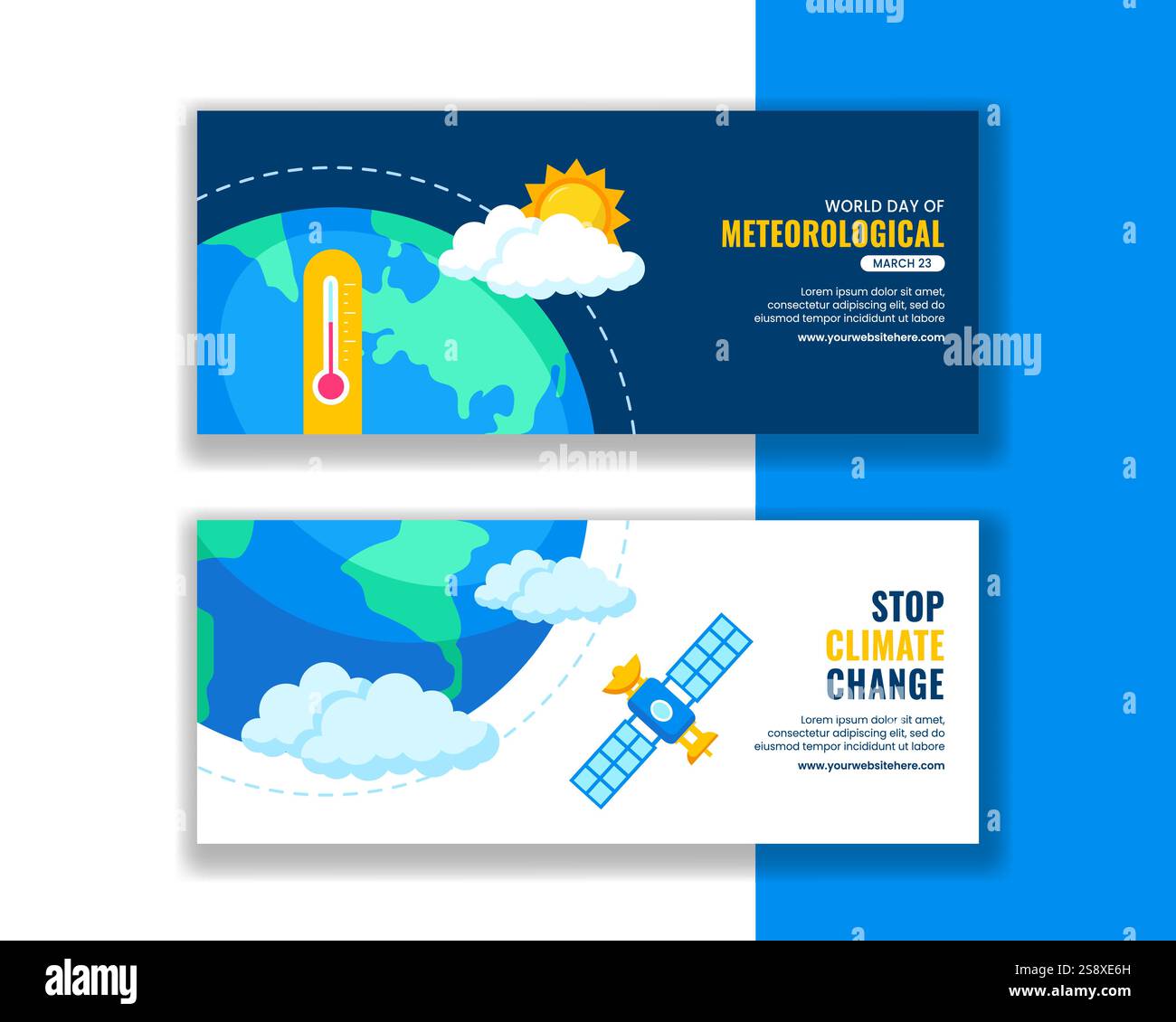 Creative Horizontal Banner Template for World Meteorological Day in ...