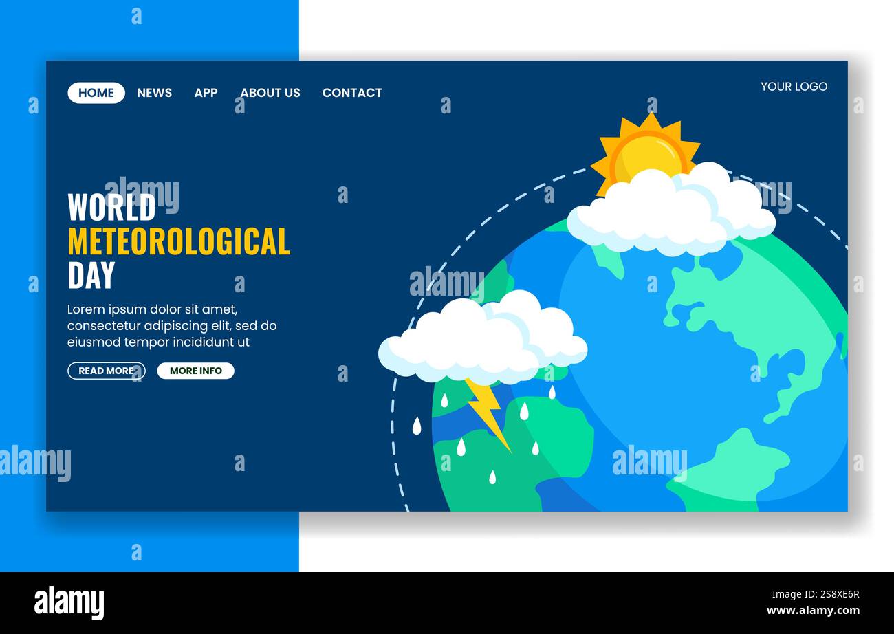World Meteorological Day Illustration for Social Media Landing Page in ...