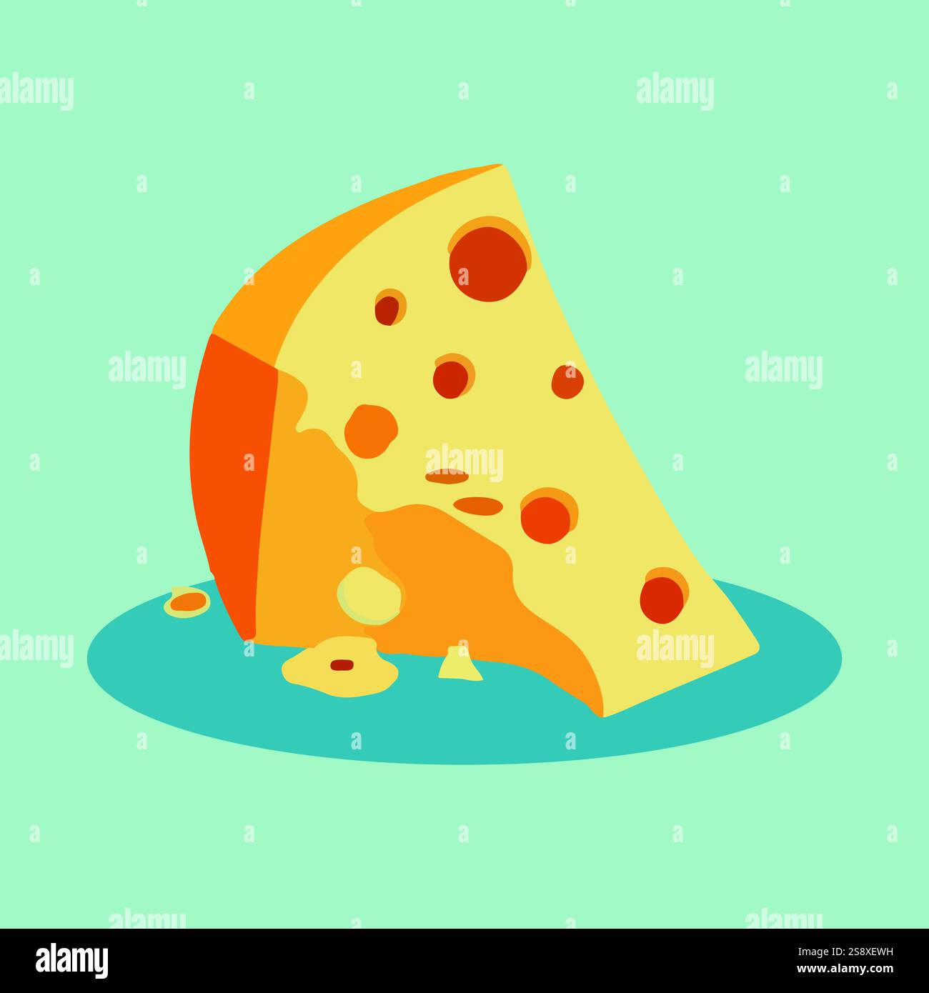 A piece of cheese vector illustration on a isolated background Stock ...