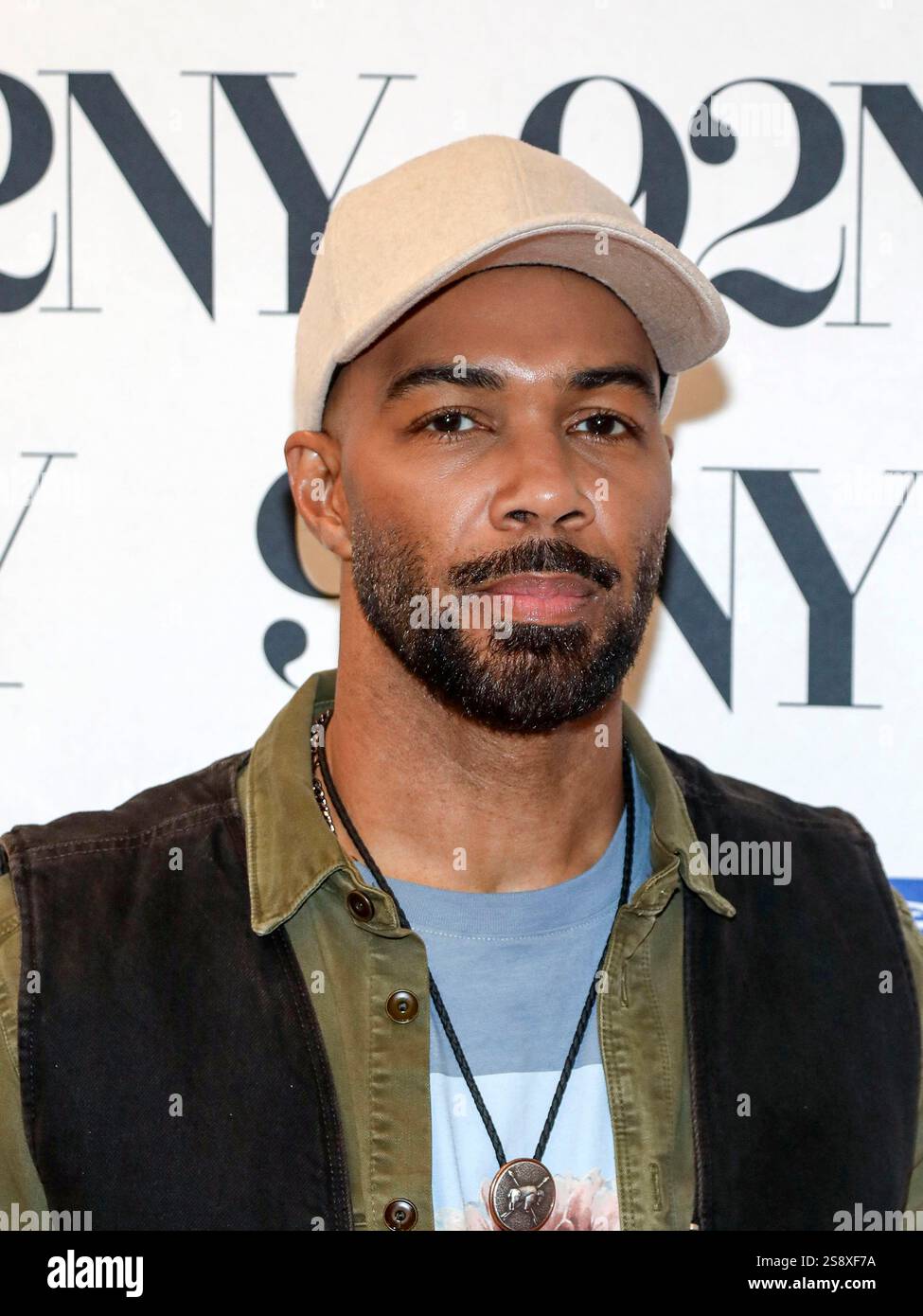 Actor Omari Hardwick poses backstage before discussing the Paramount+ ...