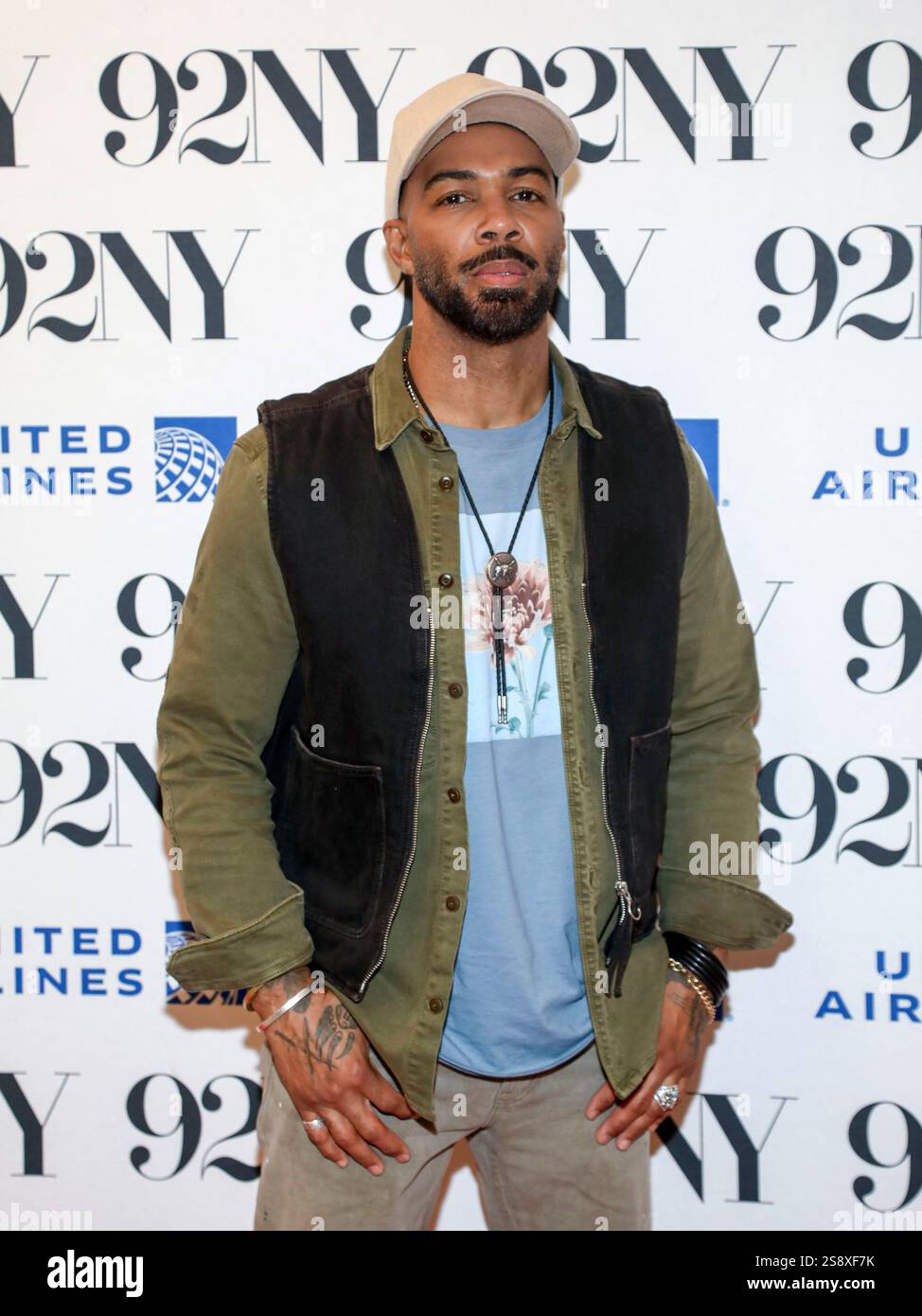 Actor Omari Hardwick poses backstage before discussing the Paramount+ ...