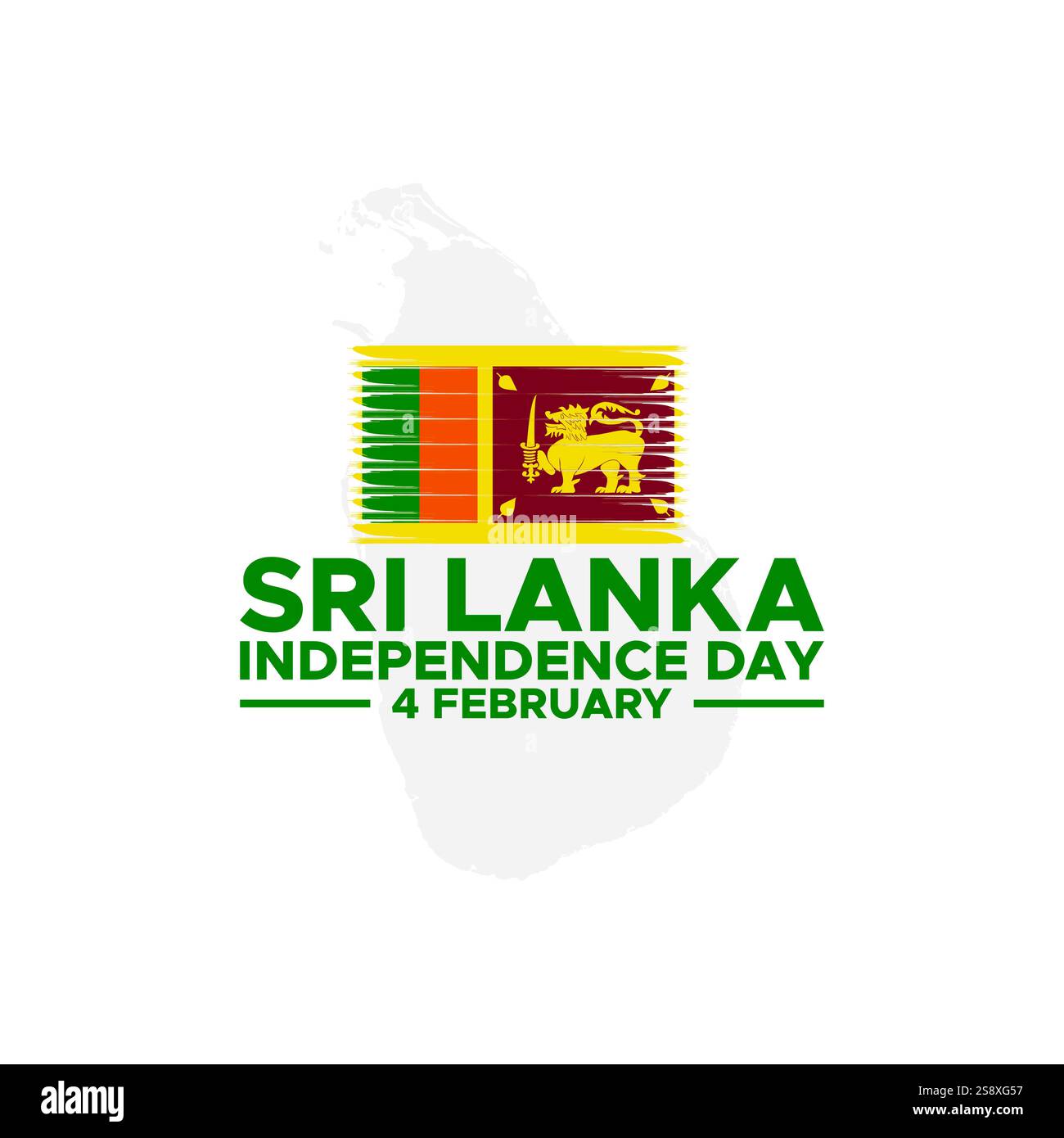 Independence day of Sri Lanka. Creative Sri Lanka national country flag ...