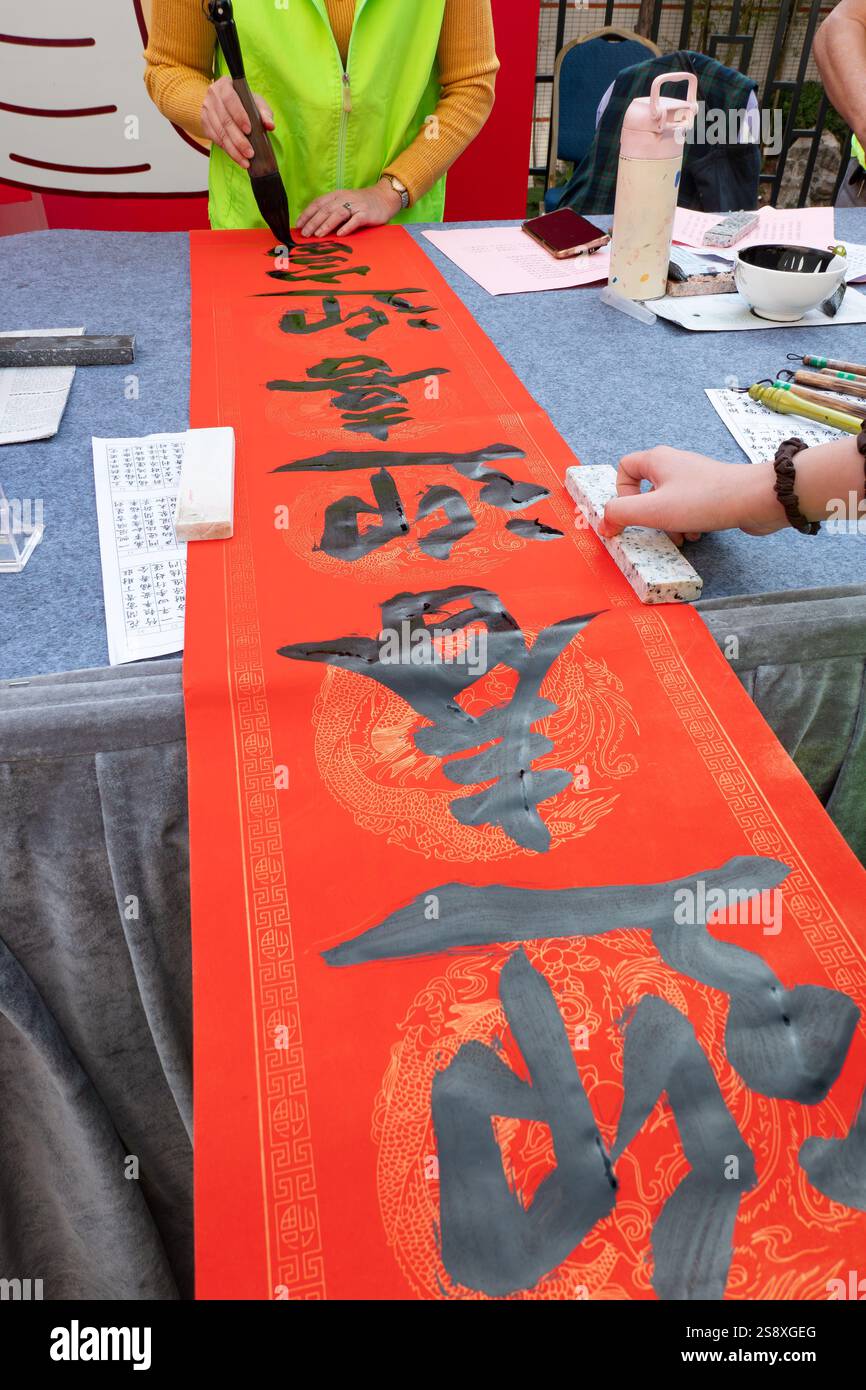 writing Chinese new year scrolls translation of the characters are ...