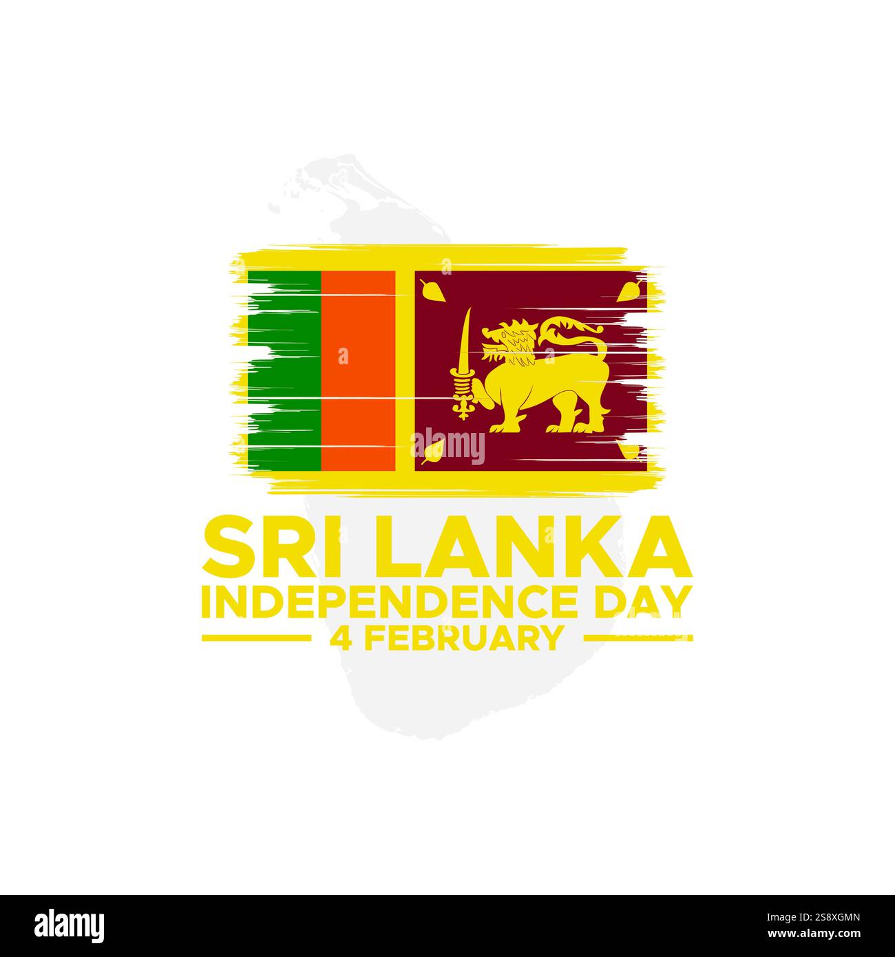 Independence day of Sri Lanka. Creative Sri Lanka national country flag ...
