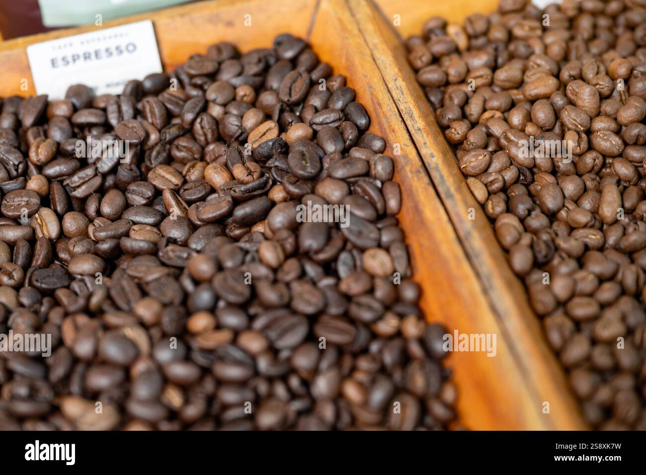 Costa Rica, Doka coffee plantation. Processed roasted coffee beans ...