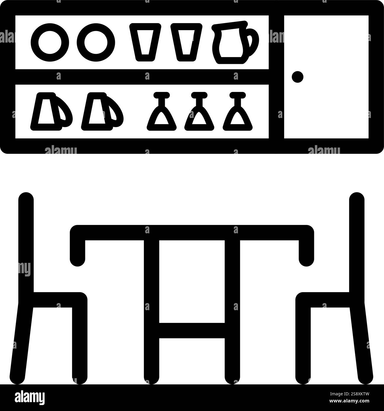 Dinner Table icon vector. Suitable for mobile apps, web apps and print ...