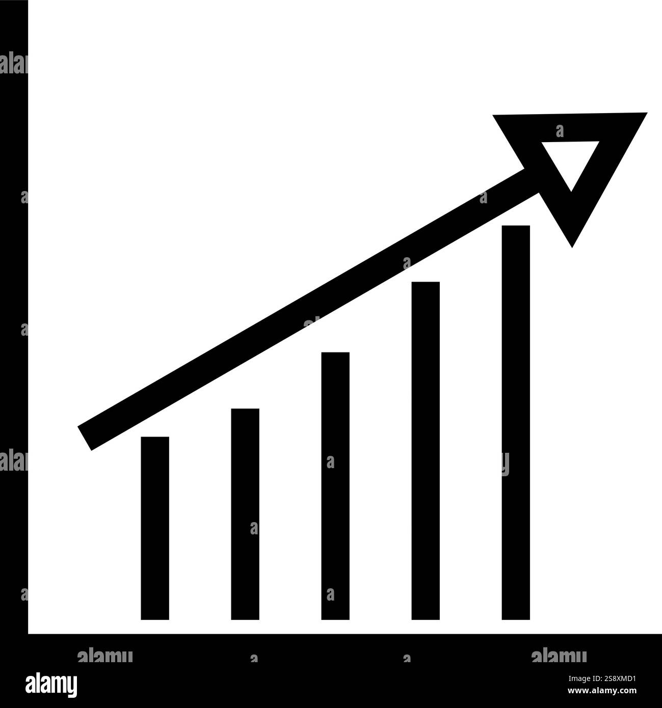 Escalating Bar Graph icon vector. Suitable for mobile apps, web apps and print media Stock ...