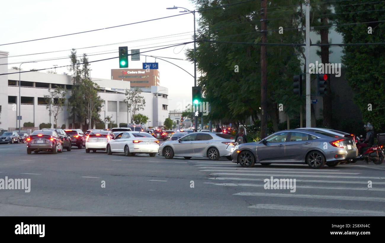 Los Angeles, California, USA 22nd January 2025 Car Blocking crosswalk ...