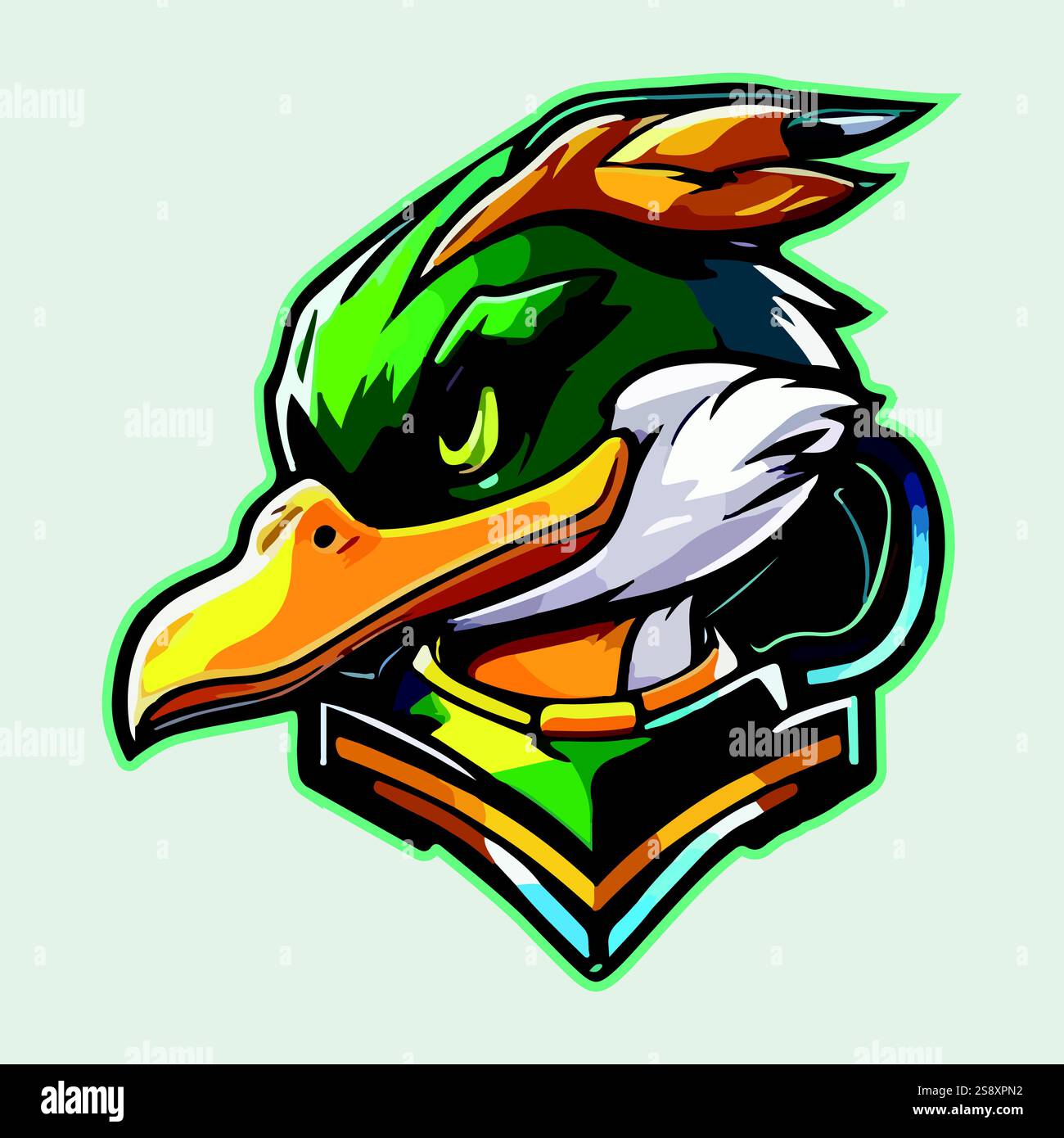 Duck mascot logo vector illustration Stock Vector Image & Art - Alamy