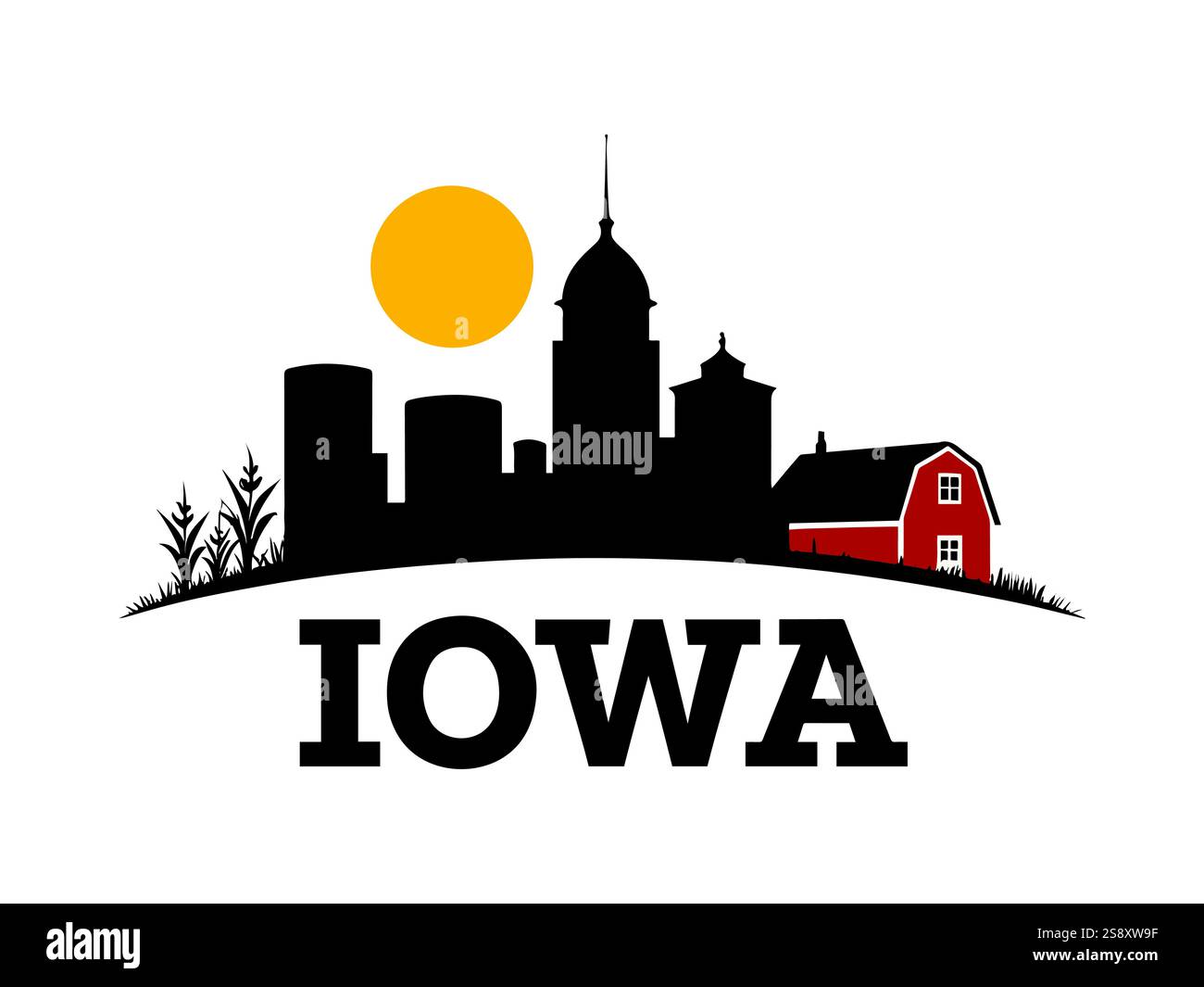 Rural nightscape Stock Vector Images - Alamy