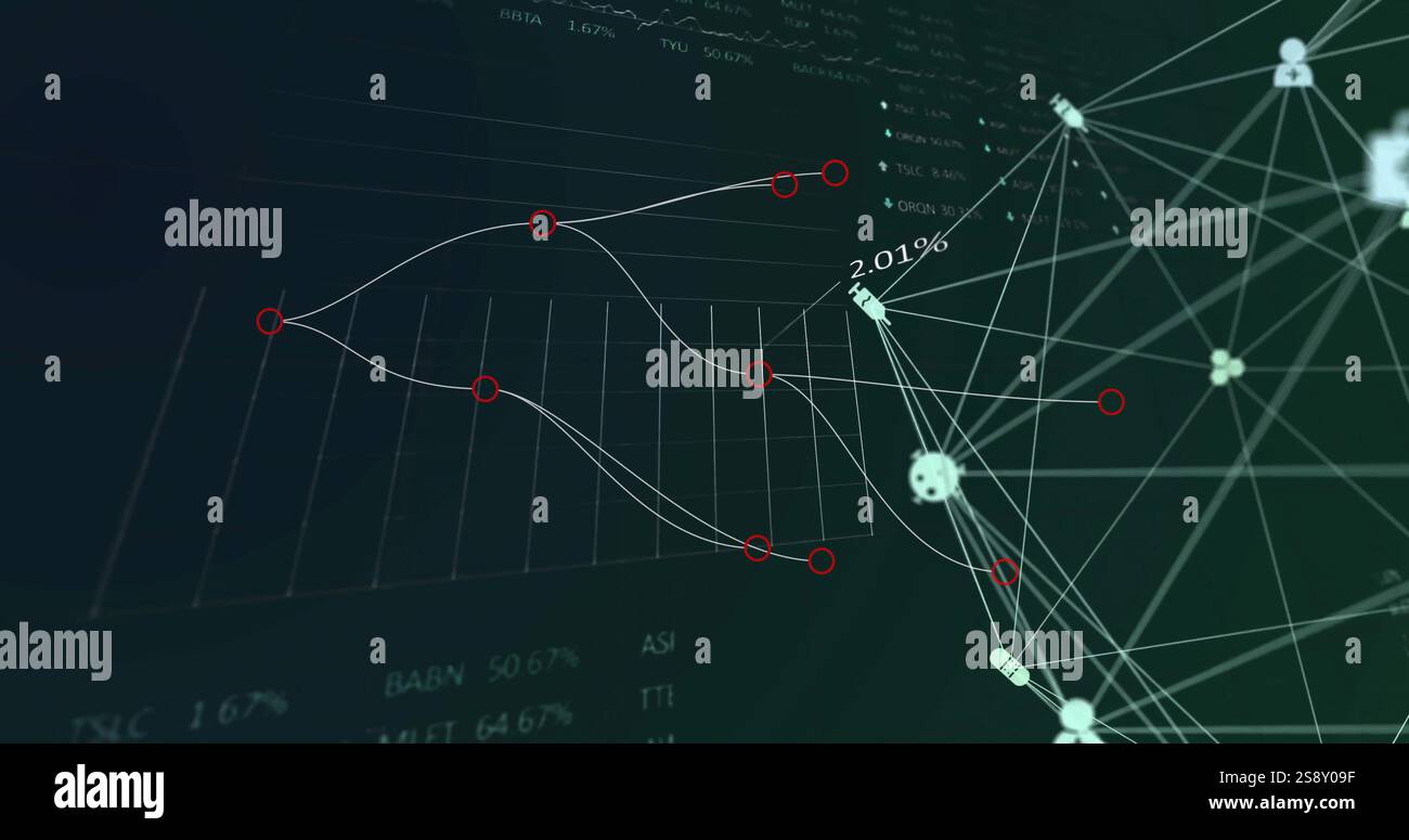 Image of network of connections and data processing Stock Photo - Alamy