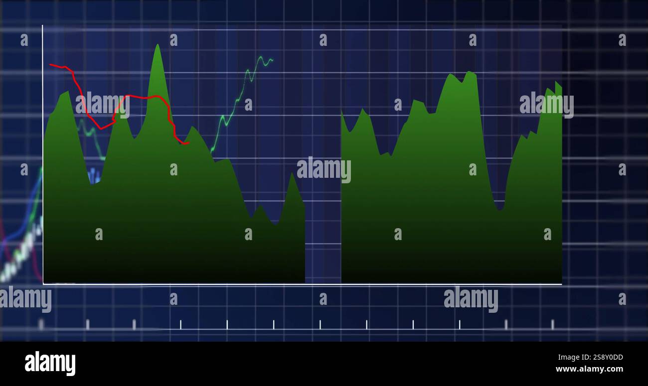 Image of statistics and data processing over grid background Stock ...