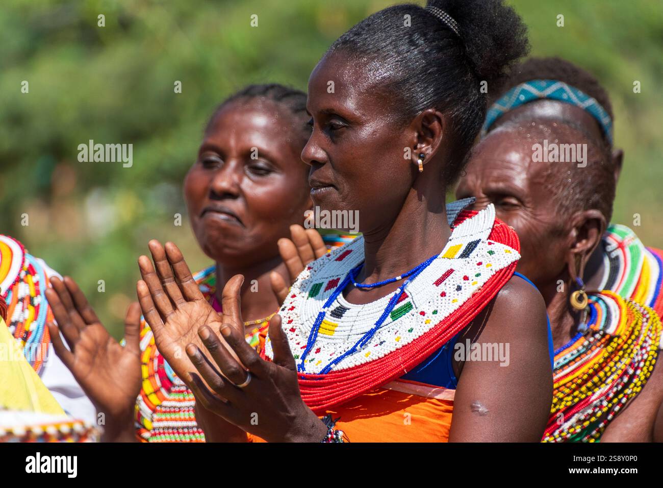 Archers Post, Kenya - July 23, 2024. A group of women from the Umoja ...