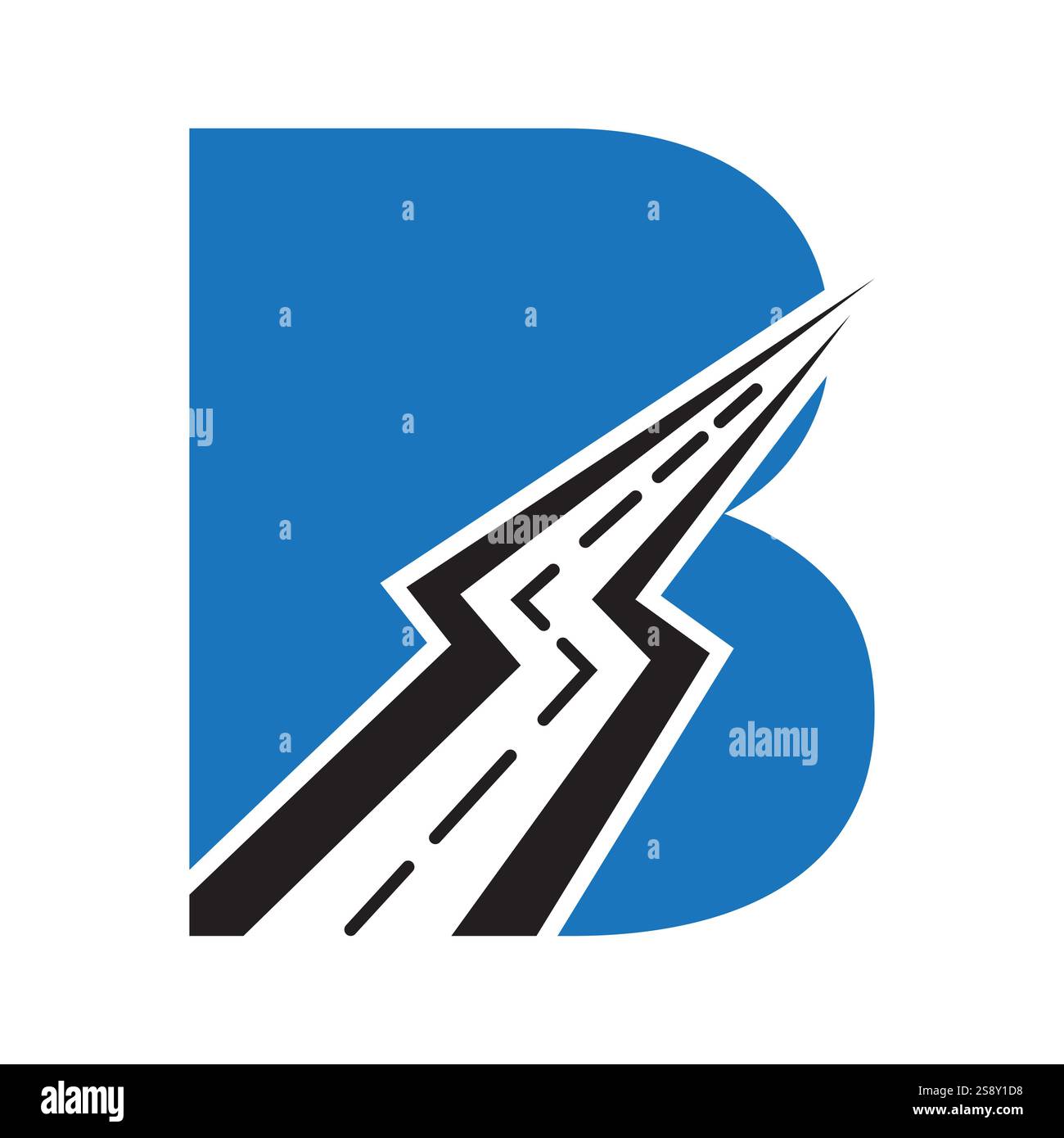 Initial Road Logo Design On Letter B For Transportation and freight ...
