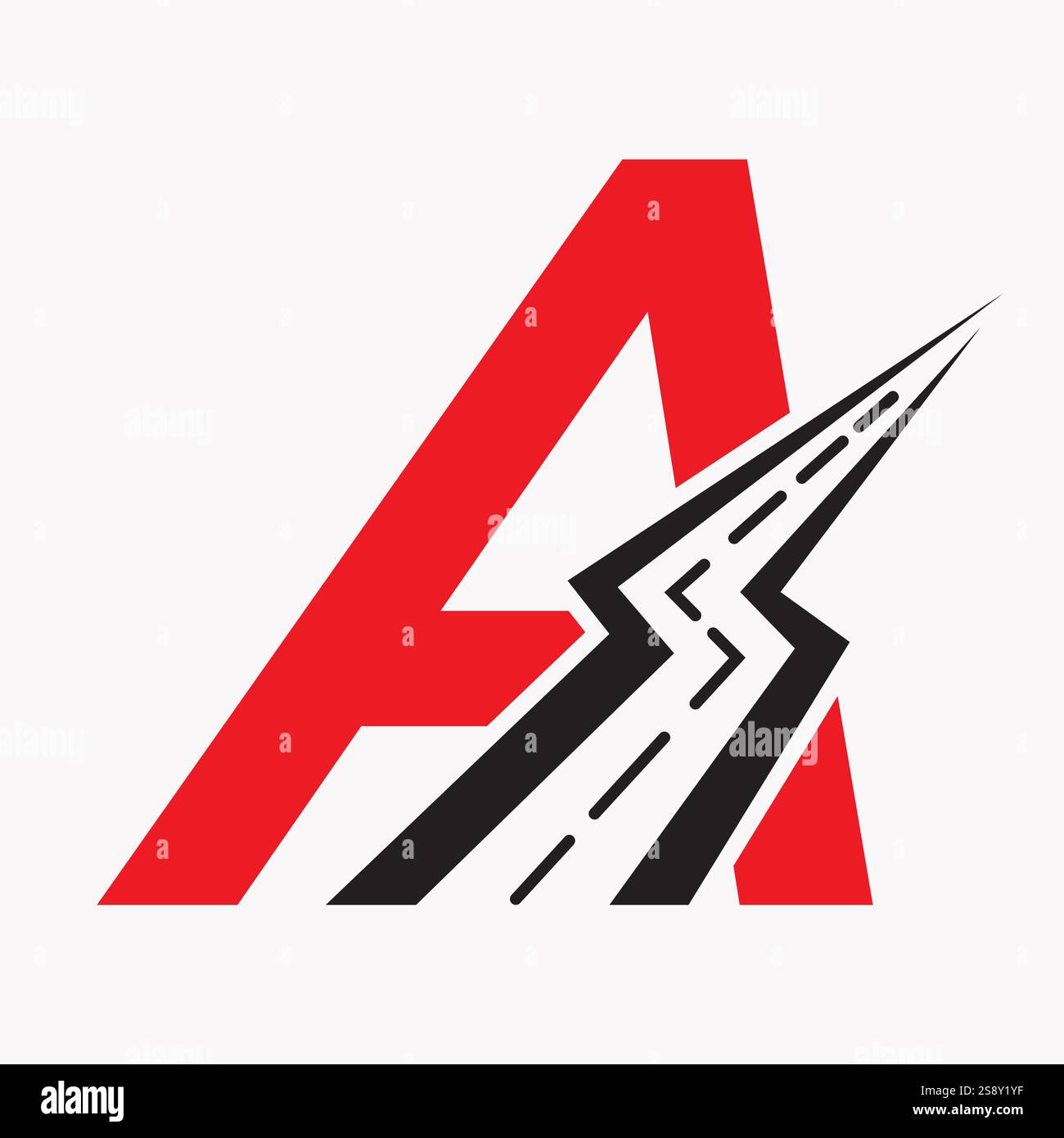 Initial Road Logo Design On Letter A For Transportation and freight ...