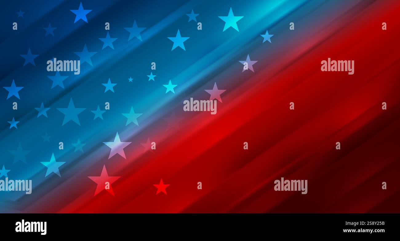 Blue and red concept smooth USA flag abstract vector background with ...