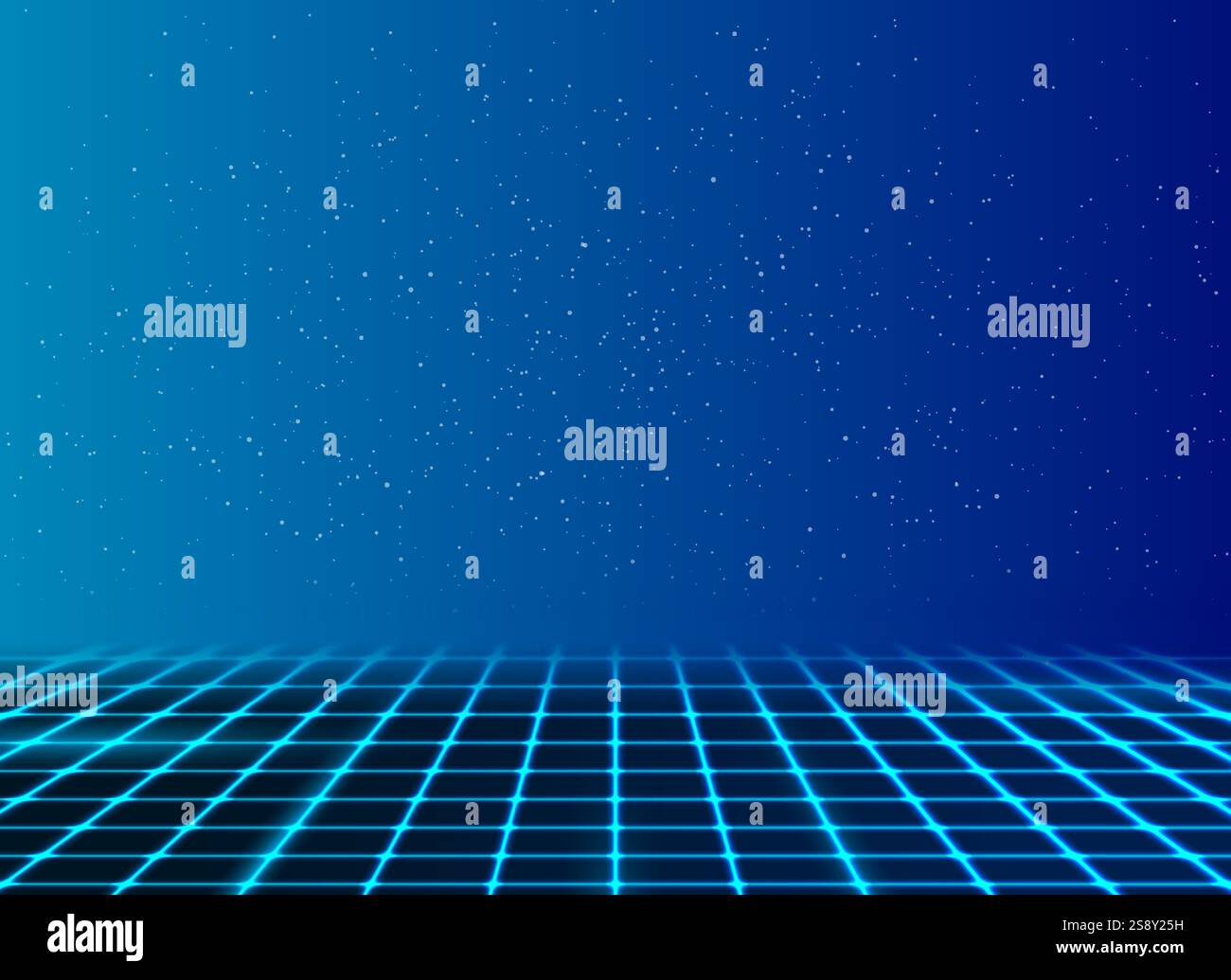 Retro futuristic 1980s abstract landscape hi-tech background with neon ...