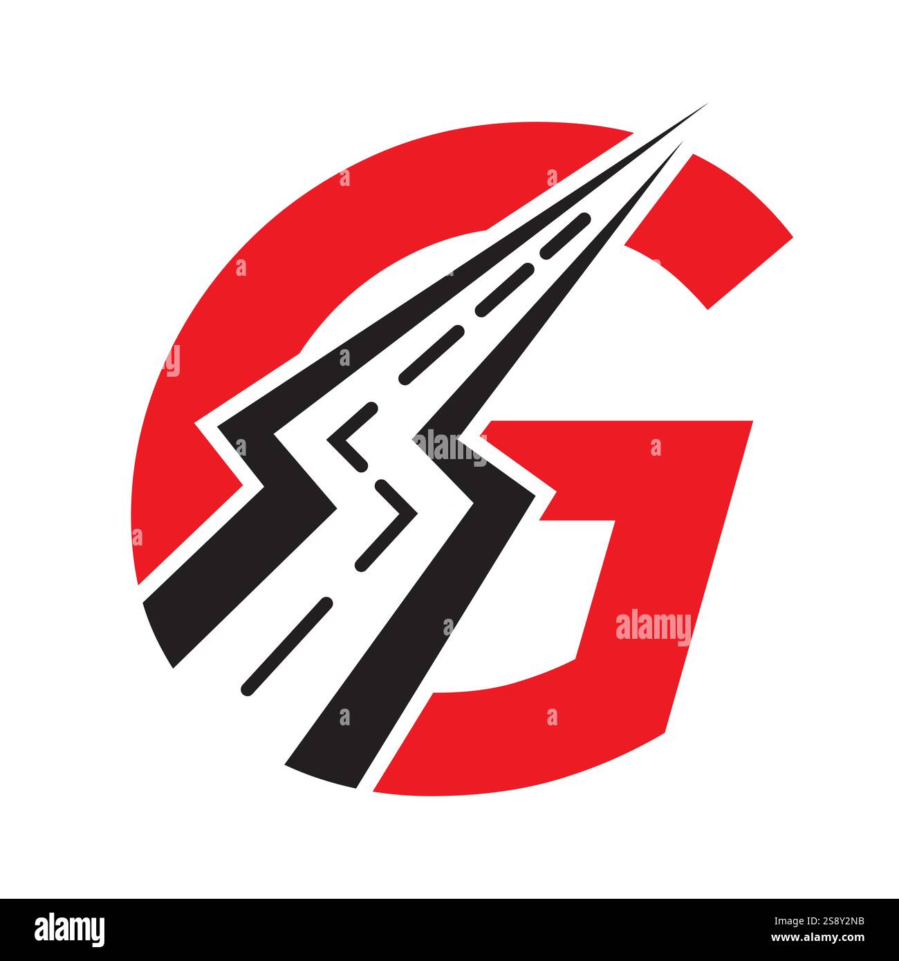Initial Road Logo Design On Letter G For Transportation and freight ...