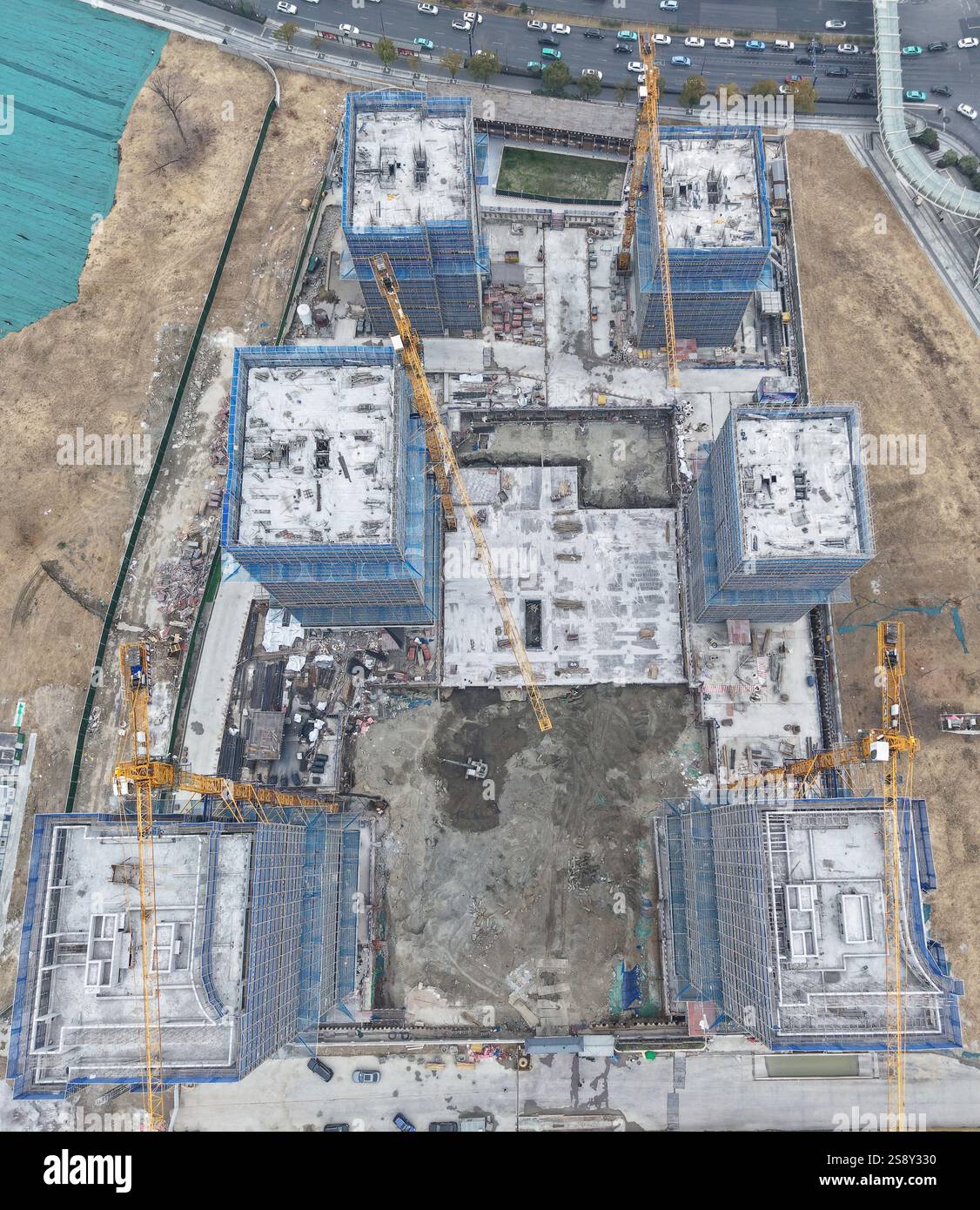 HANGZHOU, CHINA - JANUARY 24, 2025 - An aerial view of a new commercial ...