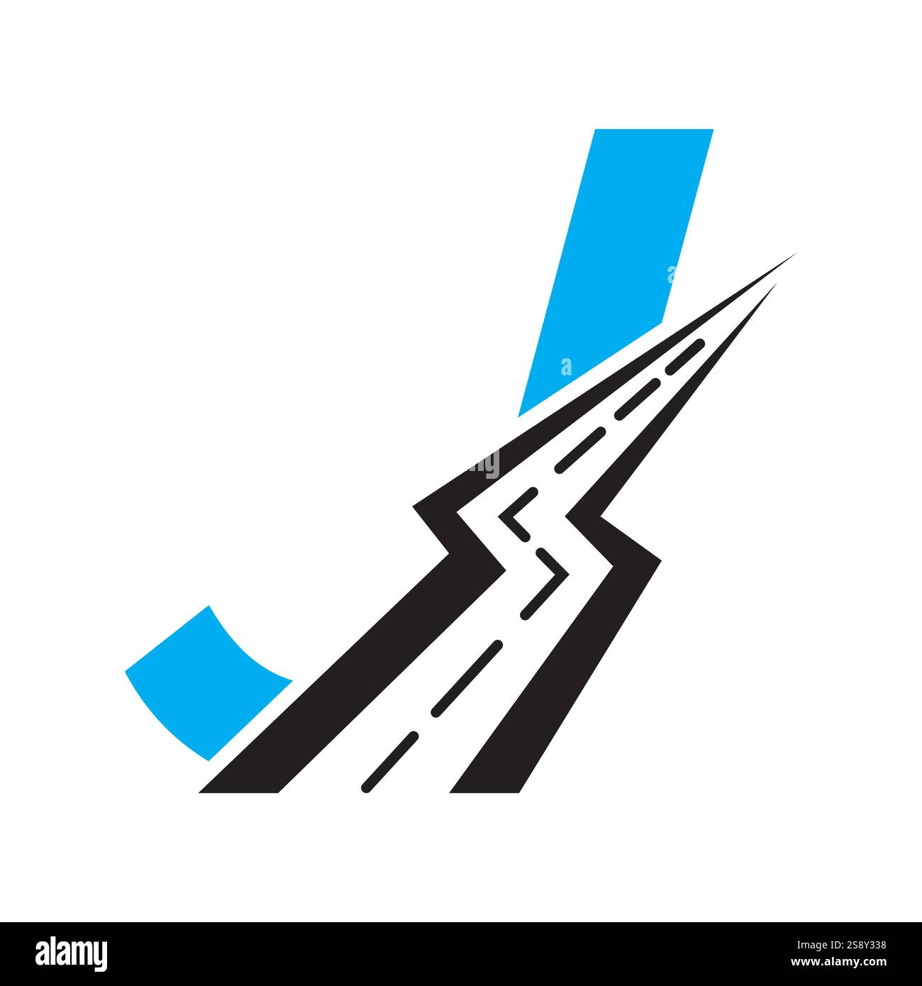 Initial Road Logo Design On Letter J For Transportation and freight ...