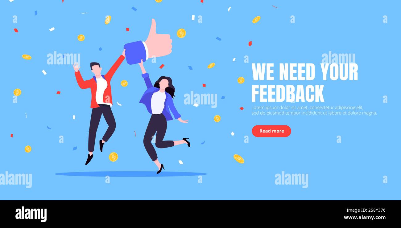 Customer feedback, employee or client satisfaction rating review with ...