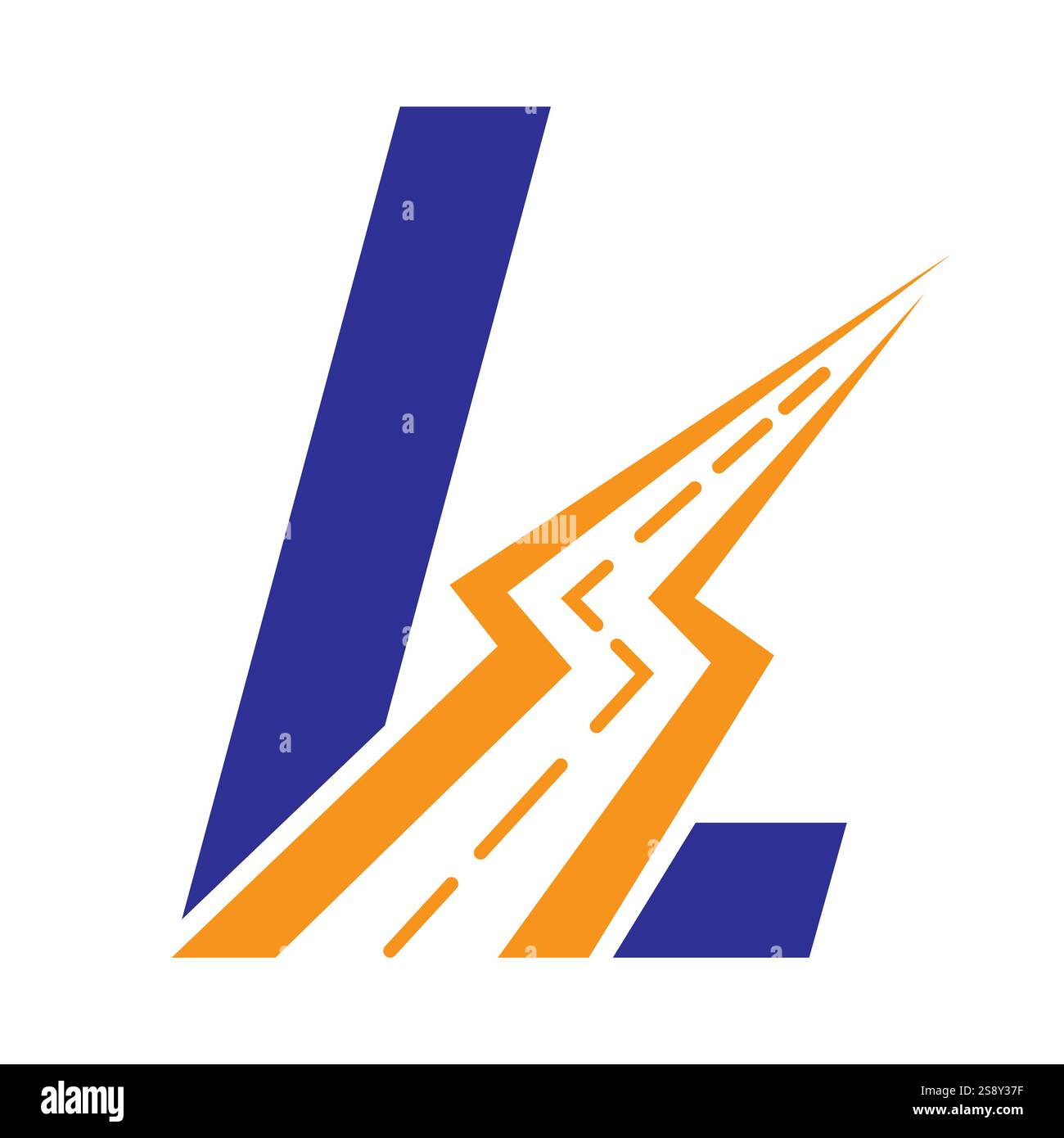 Initial Road Logo Design On Letter L For Transportation and freight ...